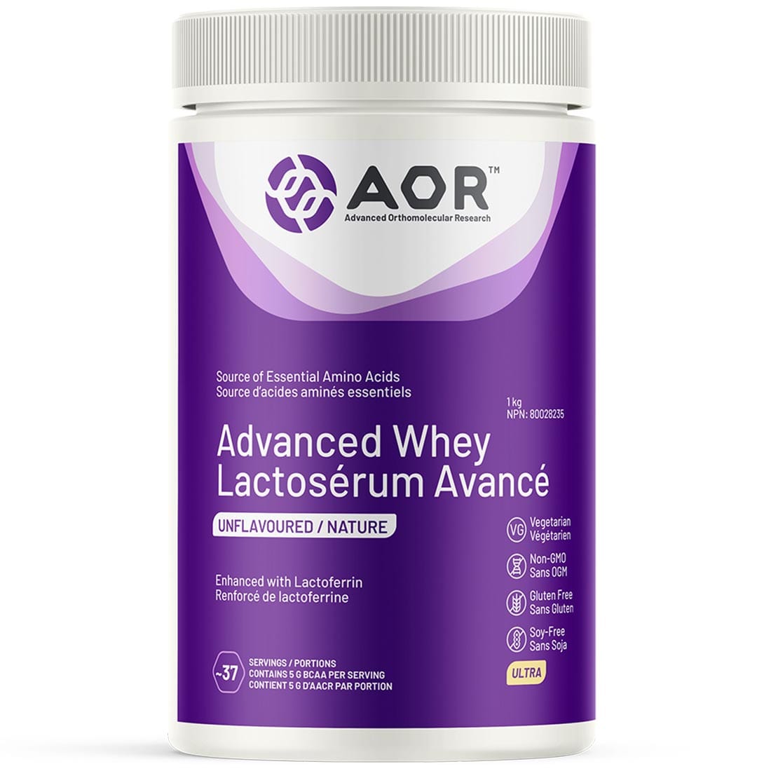 AOR Advanced Whey Protein, Enhanced with Lactoferrin (Non-GMO), 1kg