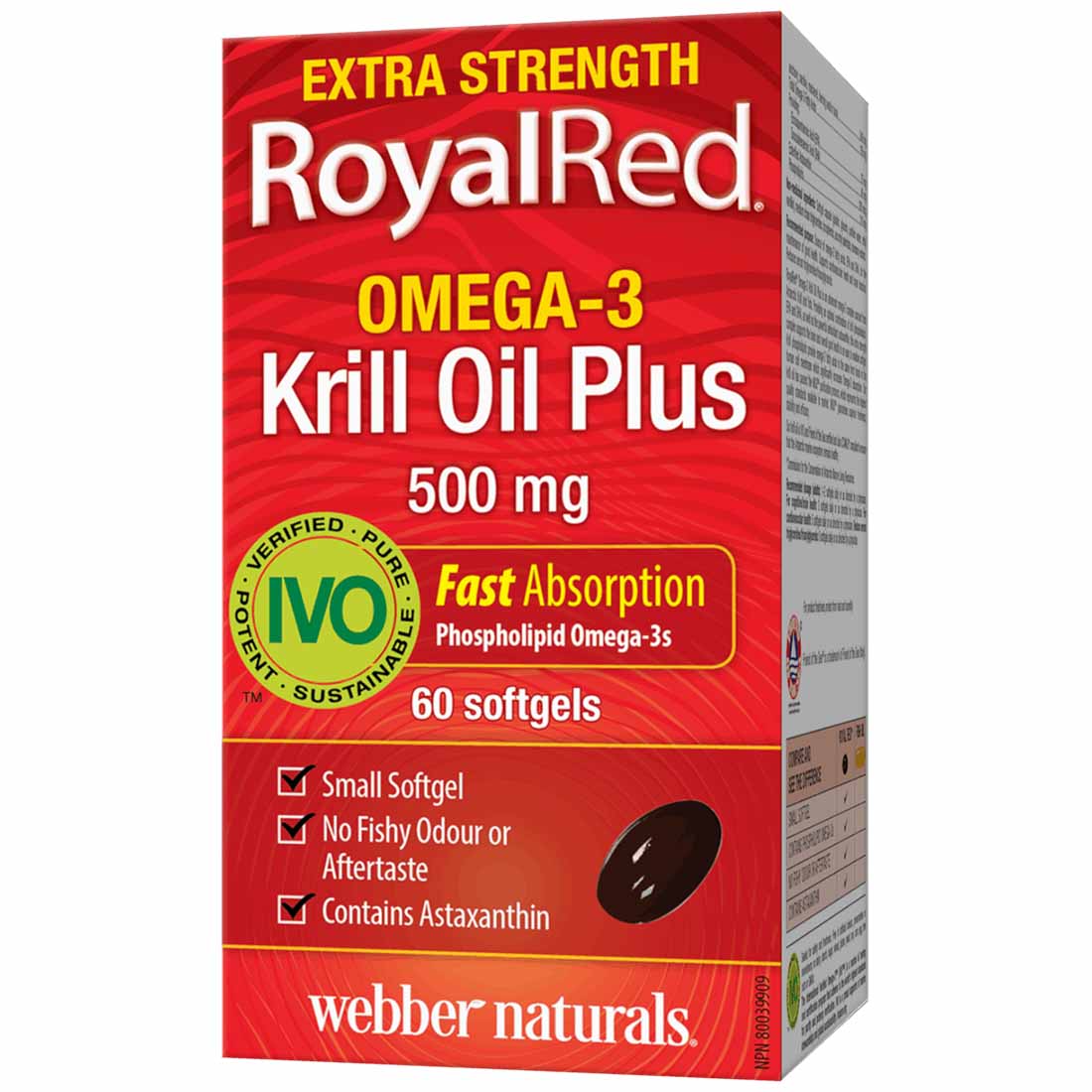 Webber Naturals Royal Red Omega-3 Krill Oil 500mg, 60 Softgels – Vitamart.ca