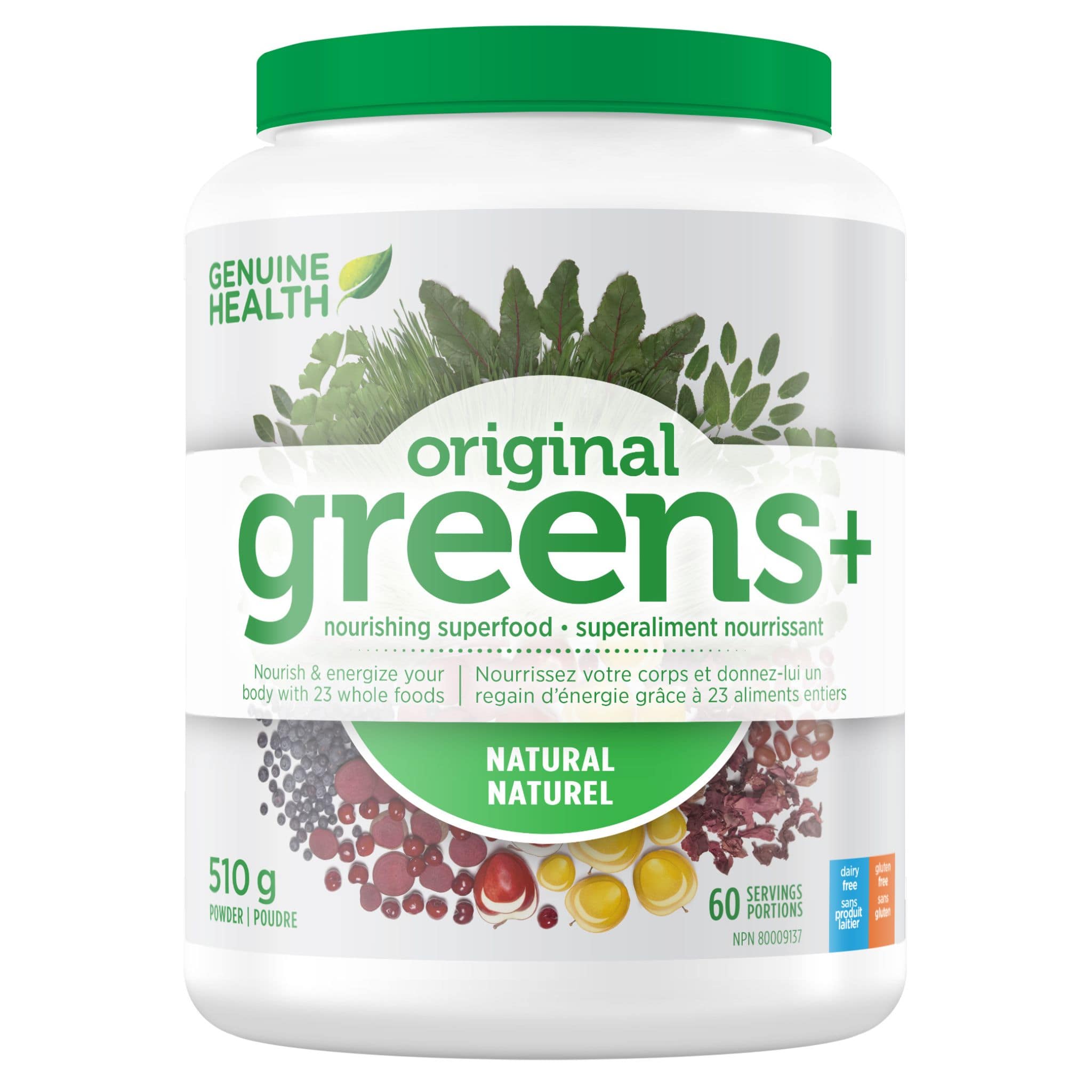 Genuine Health Greens+ Powder, 23 Alkaline Forming Whole Foods, Origin