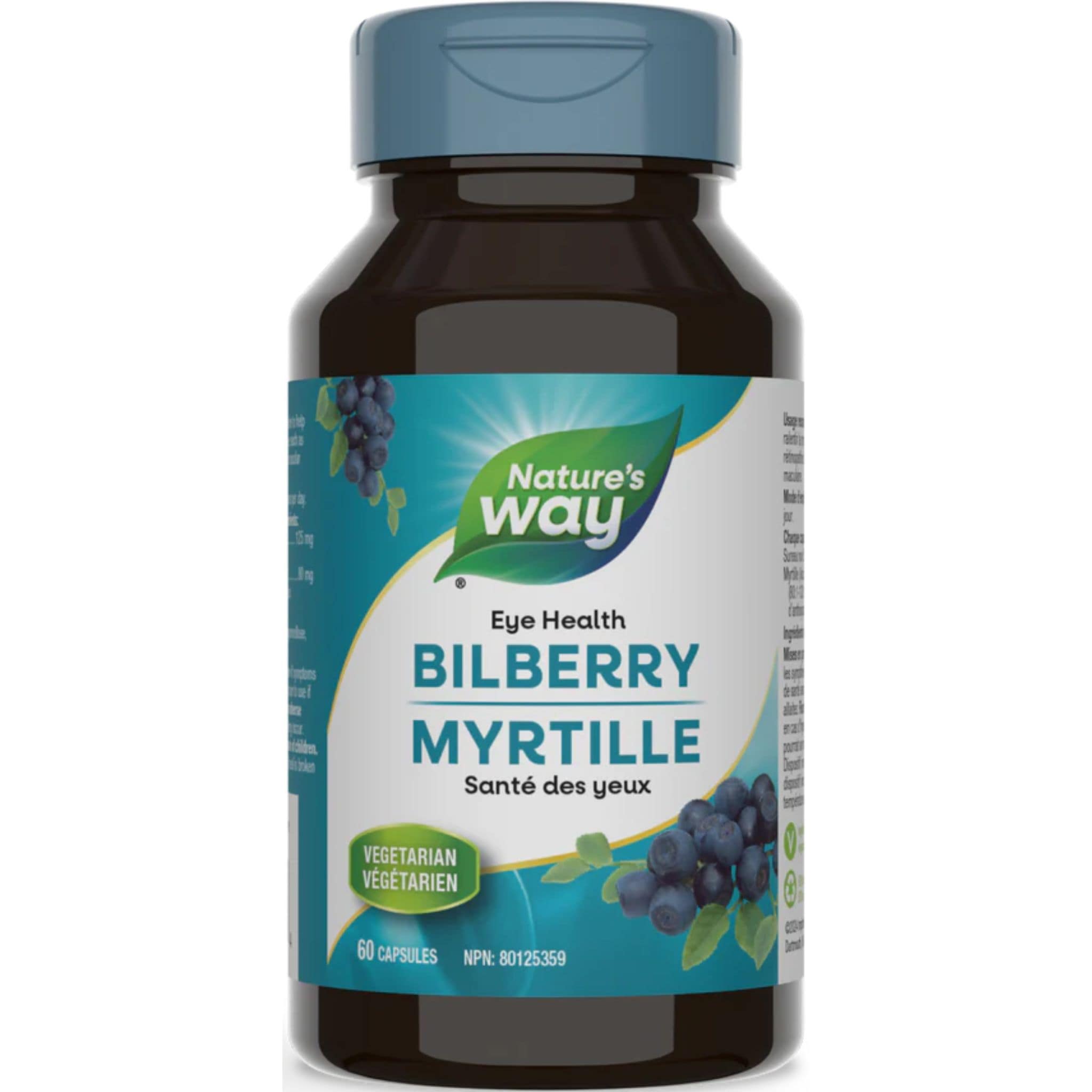 Nature's Way Bilberry Standardized, 60 Vegetable Capsules
