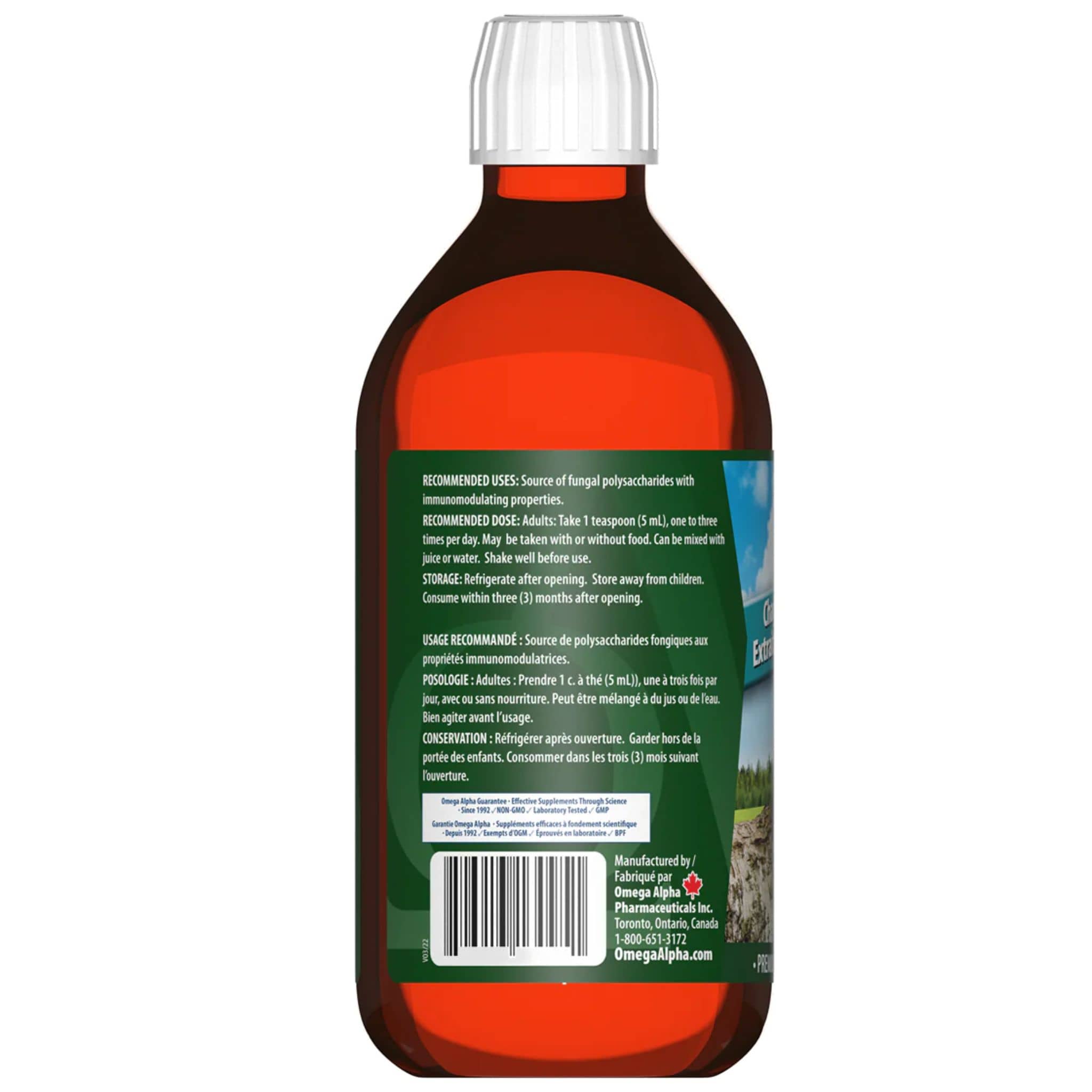 Omega Alpha Chaga Mushroom Liquid Extract 1000mg, Fast Absorbing, Immu