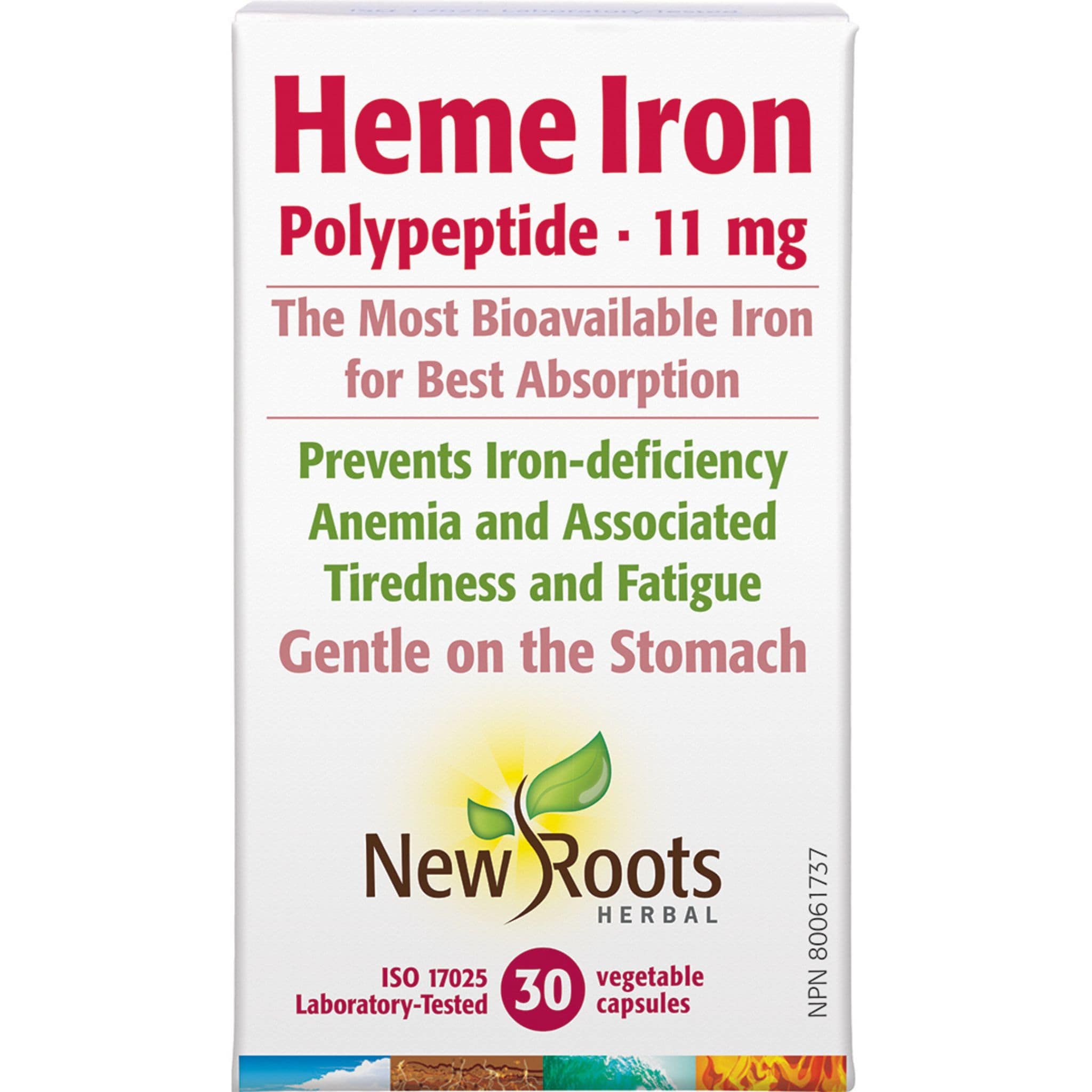 New Roots Heme Iron 11mg Polypeptide Iron Capsules
