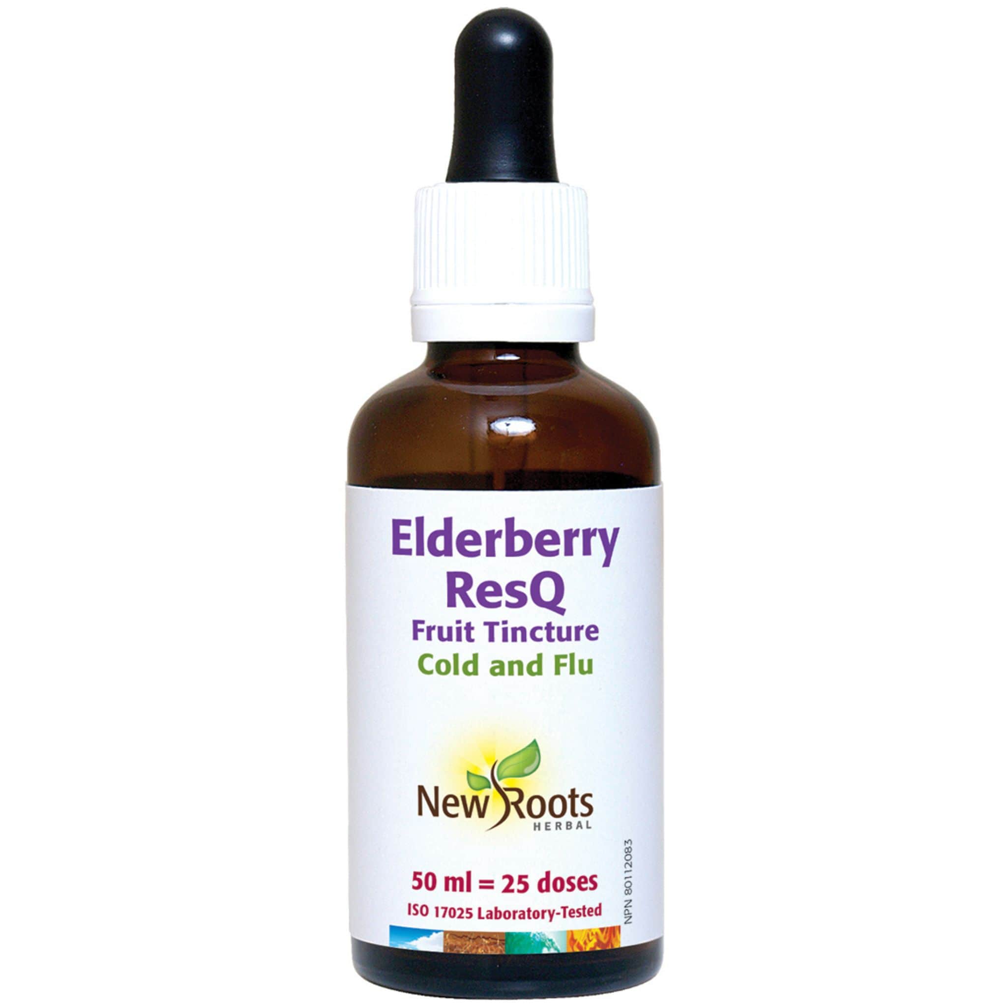 New Roots Elderberry ResQ Fruit Tincture, Cold and Flu, 50-95ml