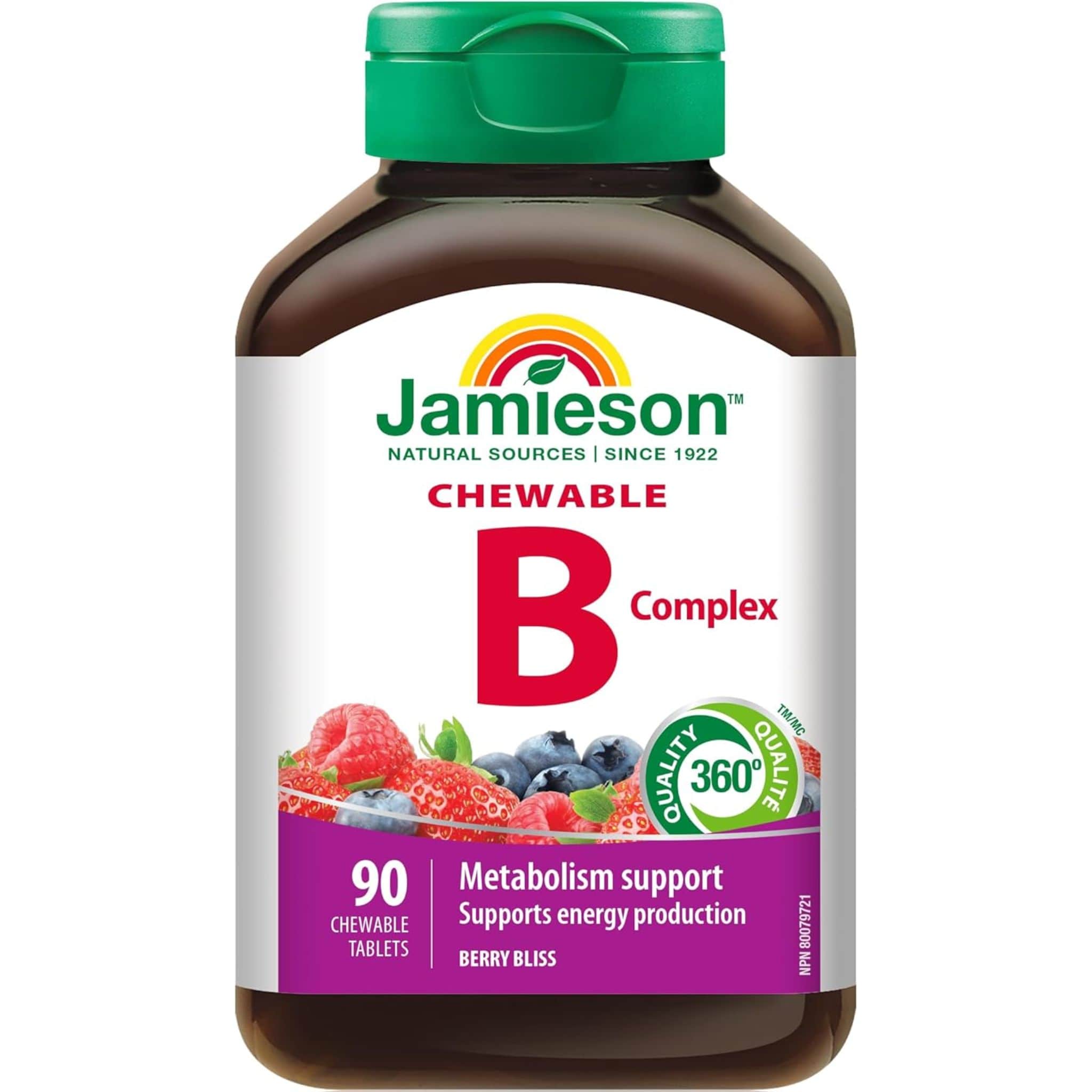 Jamieson Chewable B Complex Berry Bliss, 90 Chewable Tablets