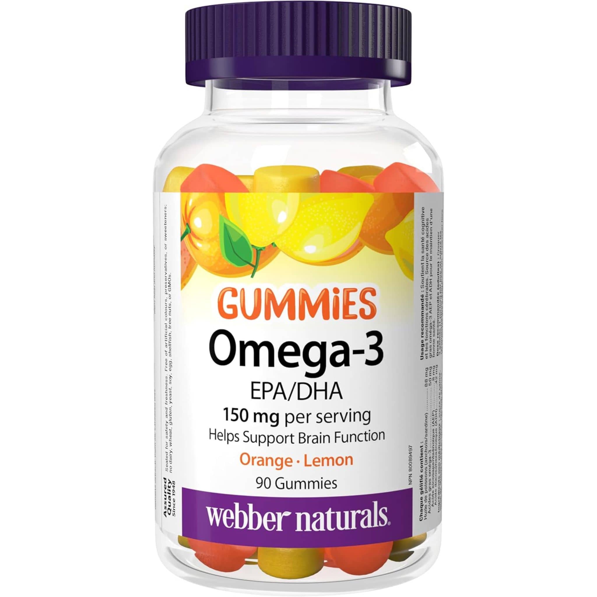 Webber Naturals Omega-3 EPA/DHA Gummy, 50mg, 90 Gummies
