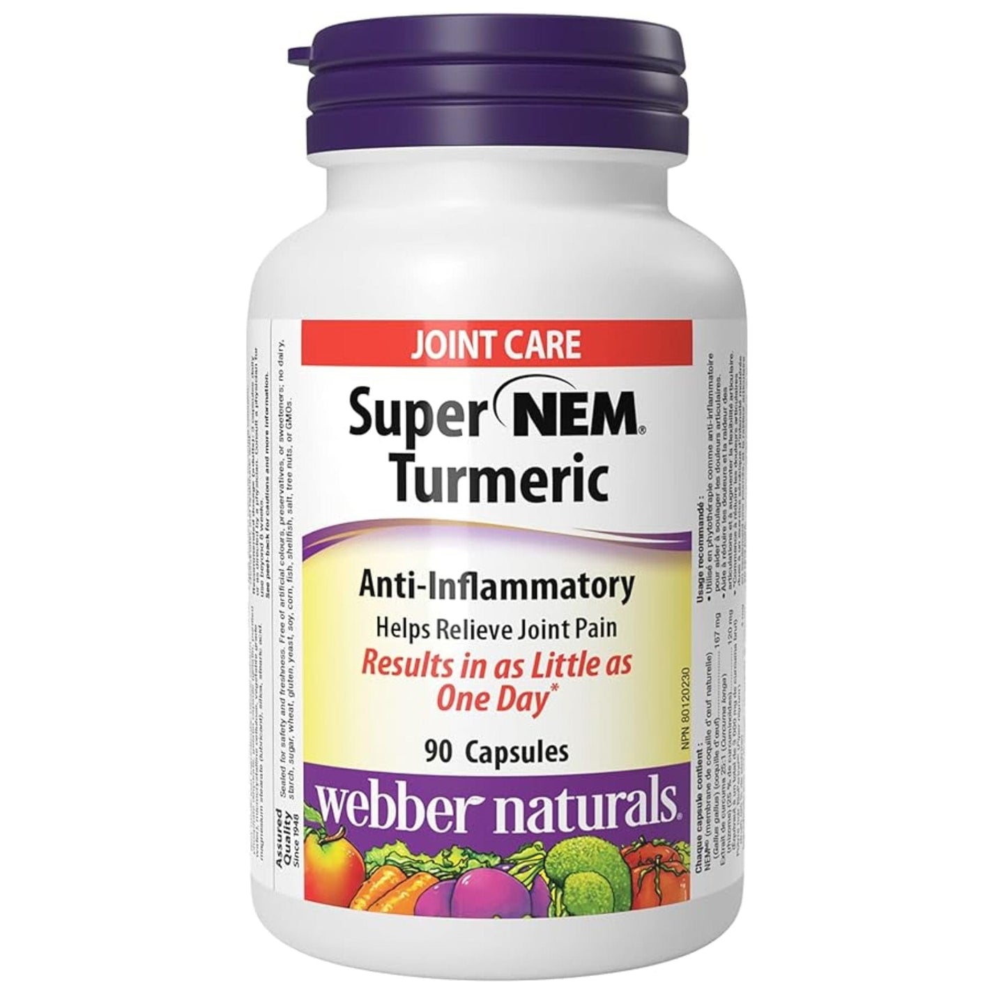 Webber Naturals Super NEM Turmeric, Joint Care, 90 Capsules