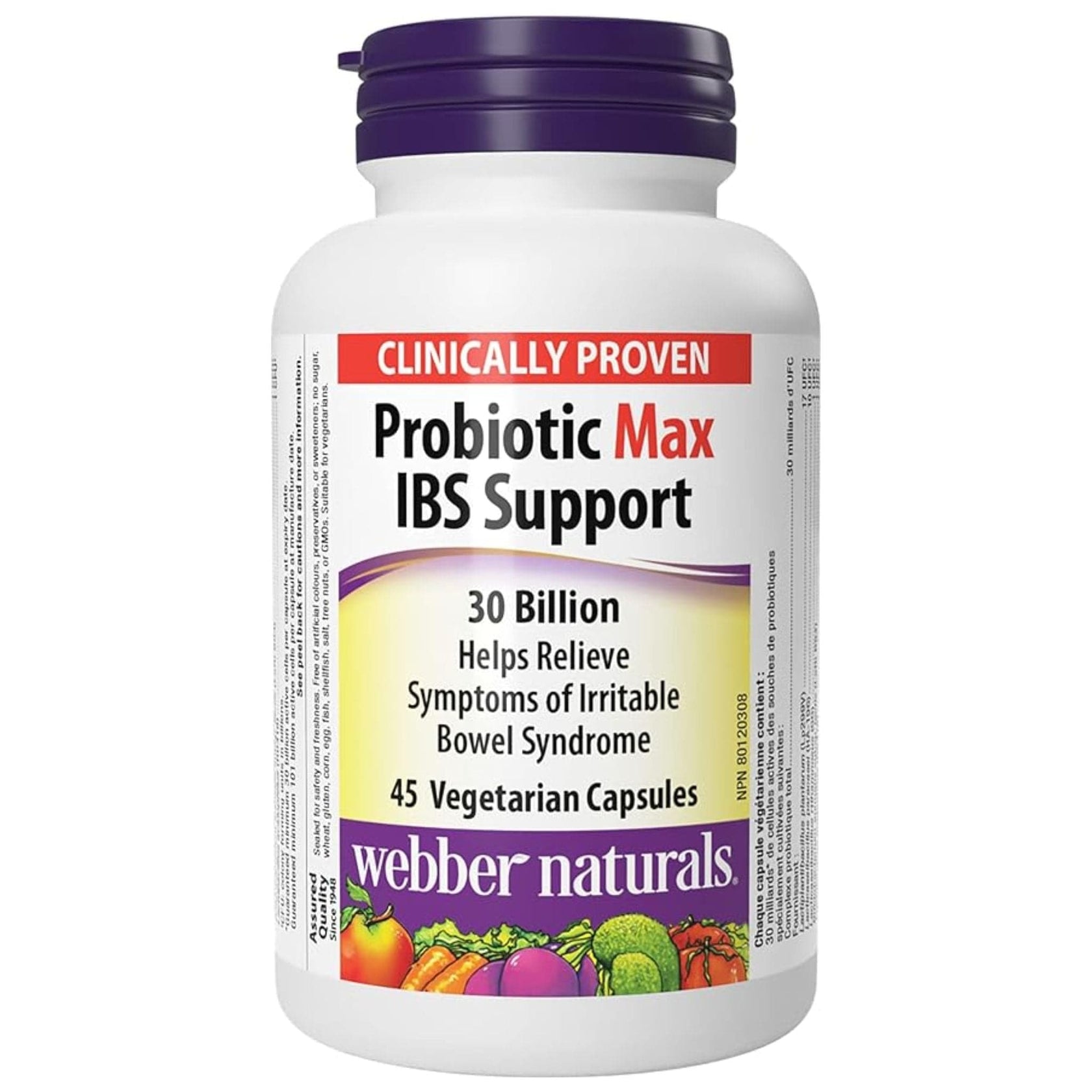 Webber Naturals Probiotic Max IBS Support 30 Billion, Shelf Stable, Ve