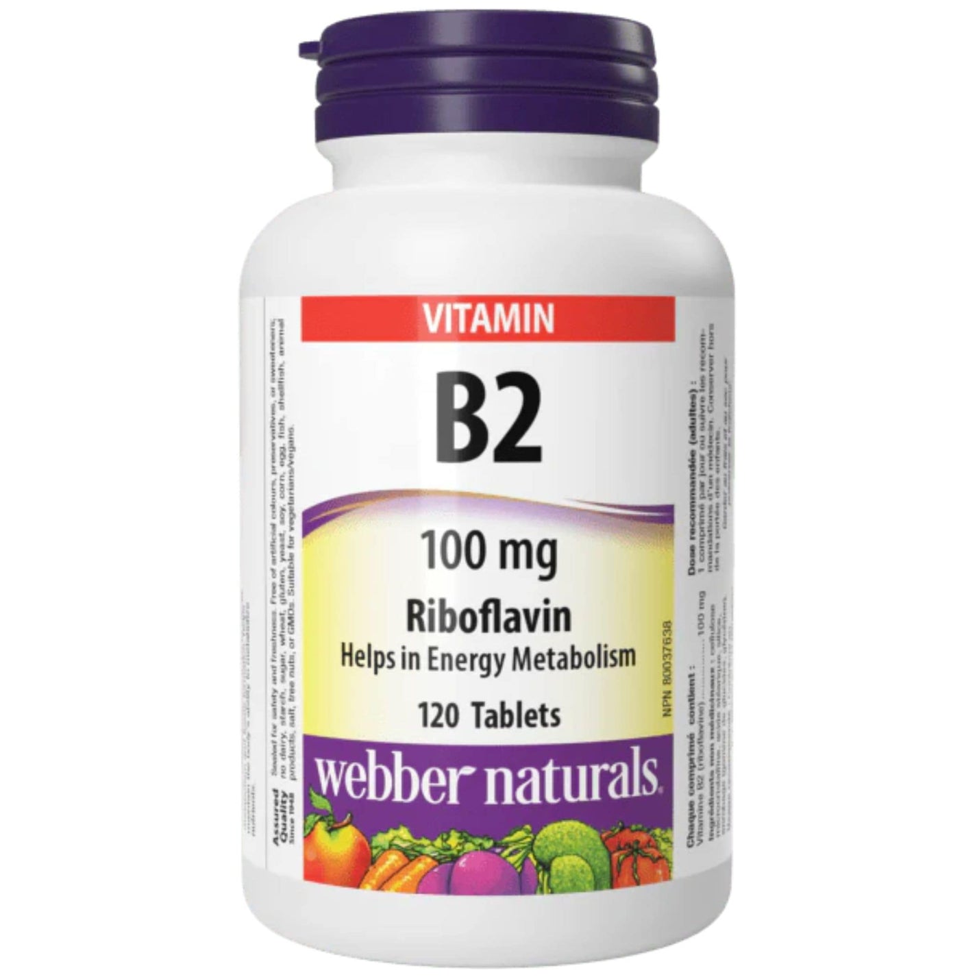 Shop Webber Naturals Vitamin B2 100mg, 120 Tablets