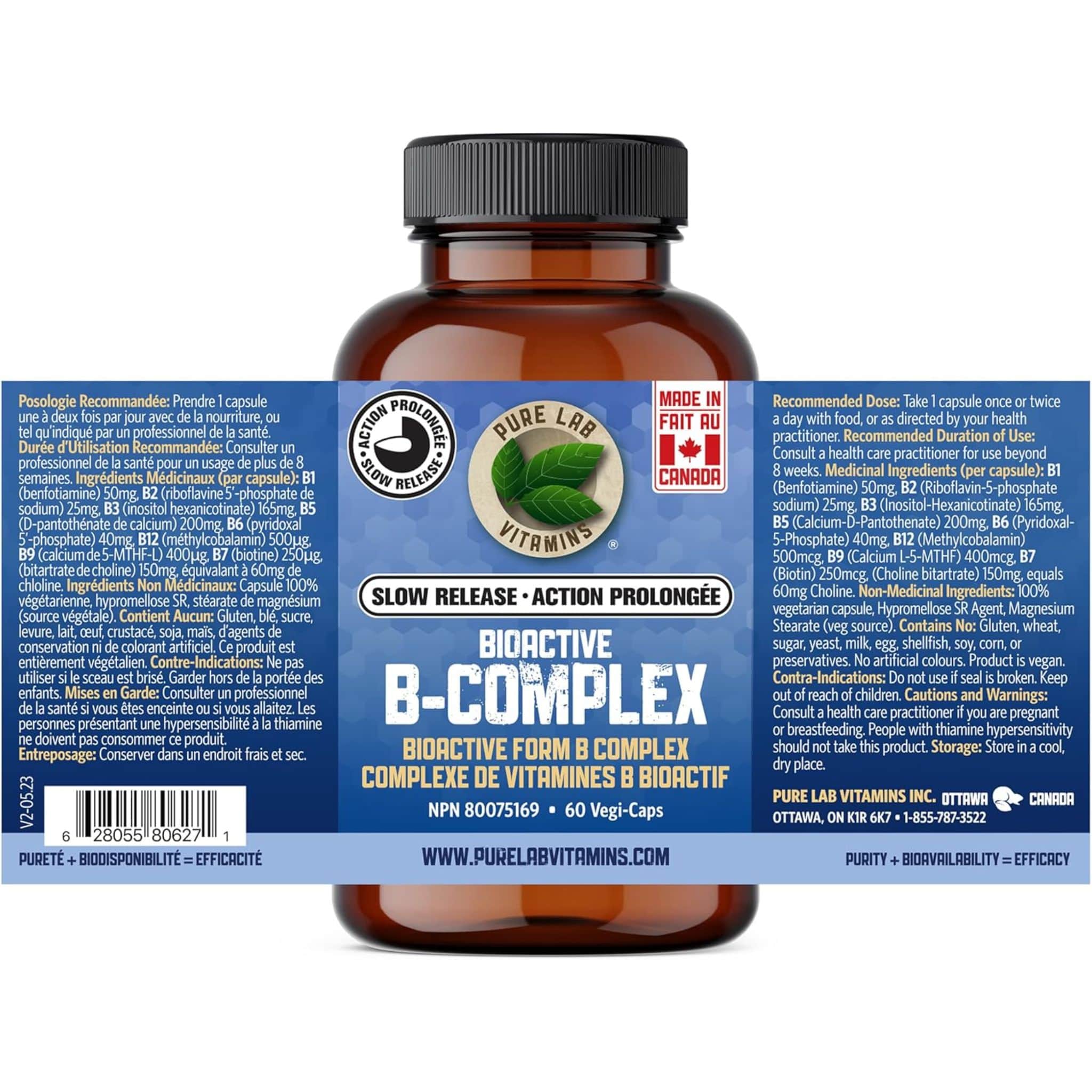 Pure Lab Vitamins Bioactive B Complex Slow Release