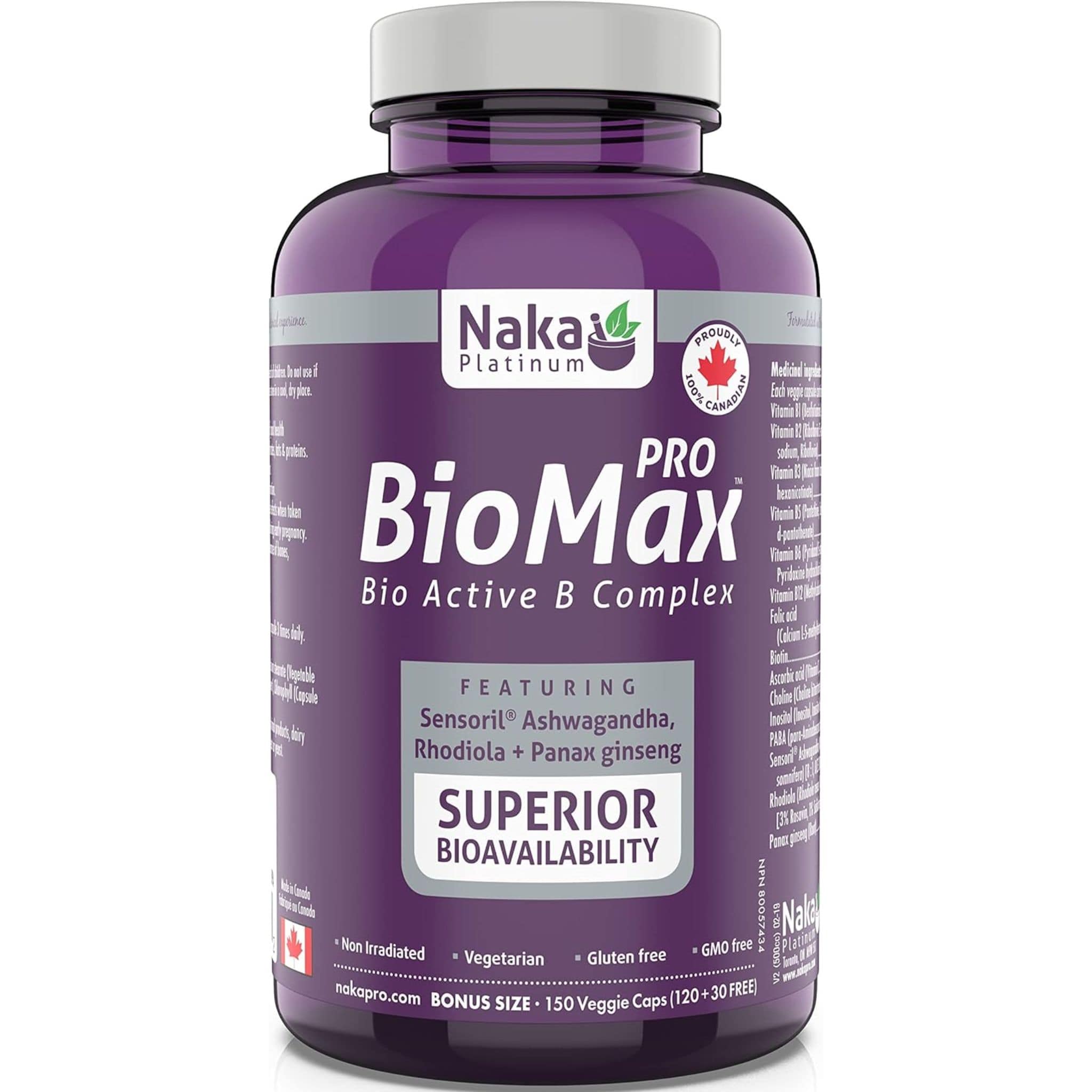 Naka Platinum Pro BioMax, Bio Active B Complex with Ashwagandha