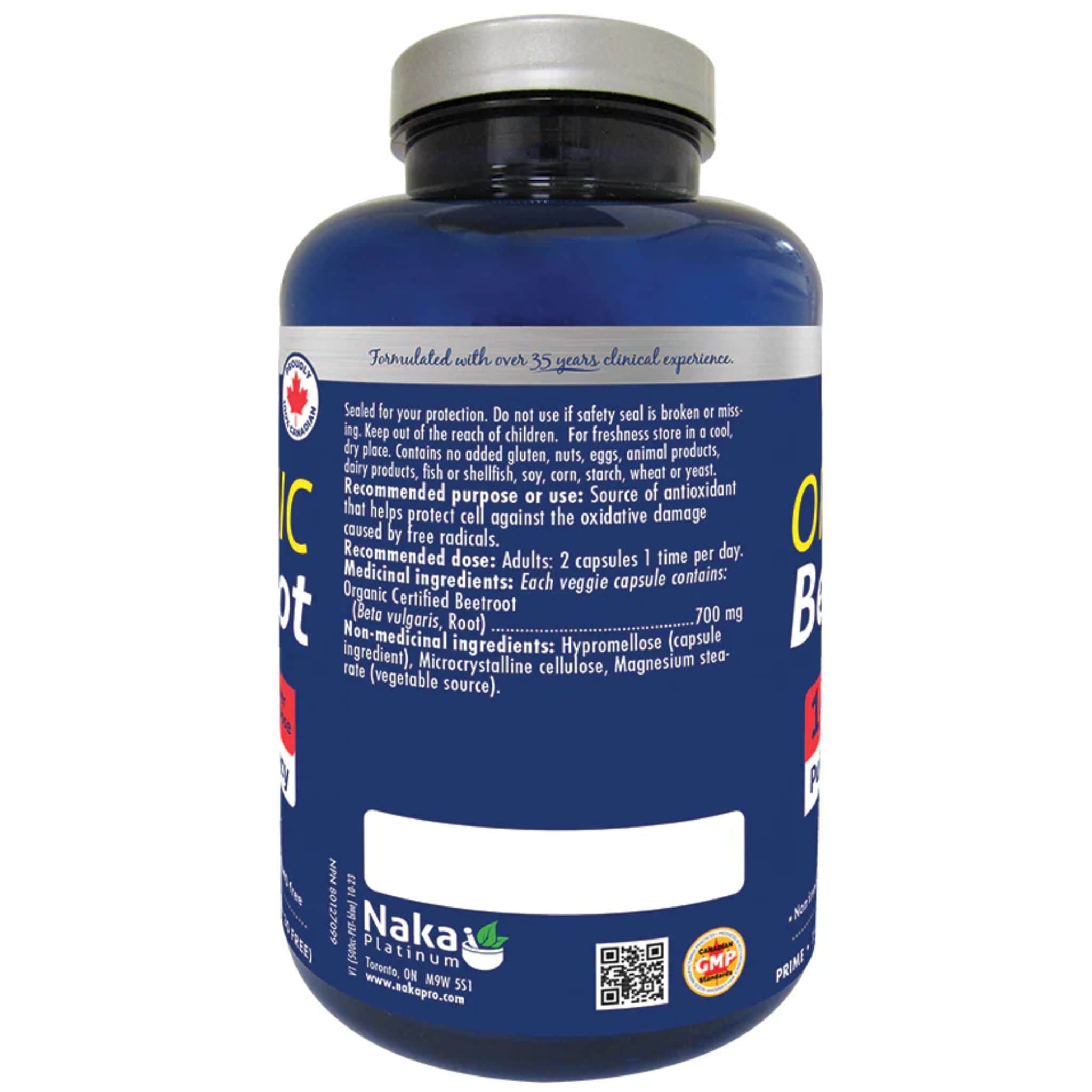 Naka Platinum Organic Beetroot 1400mg, 75 Vegetable Capsules