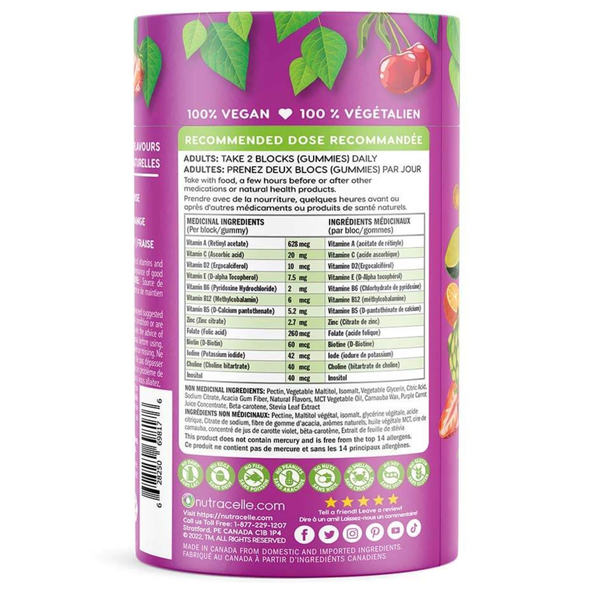 Nutramin Adult Multivitamin Gummies, 90 Vegan Gummies