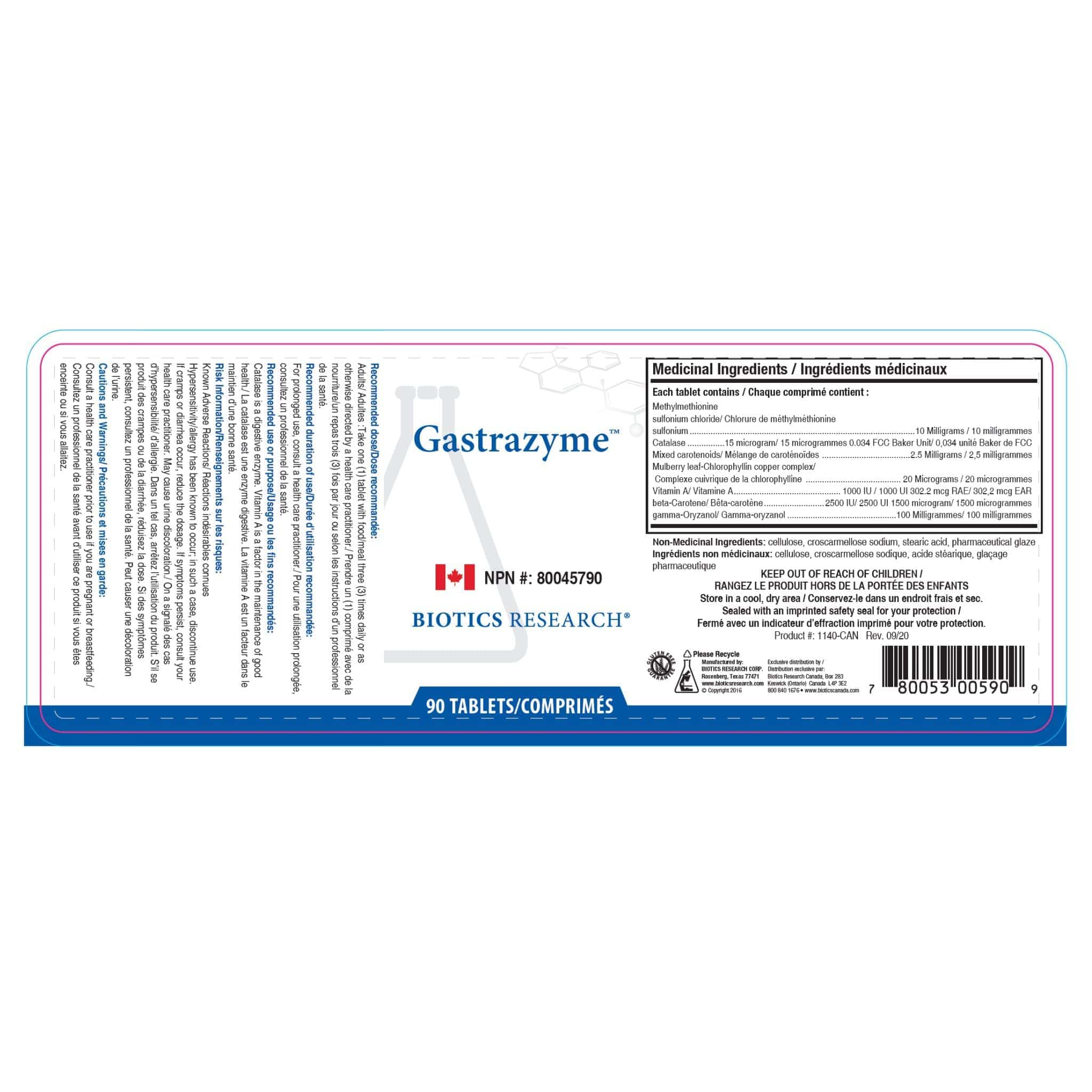 Shop Biotics Research Gastrazyme, 90 Tablets