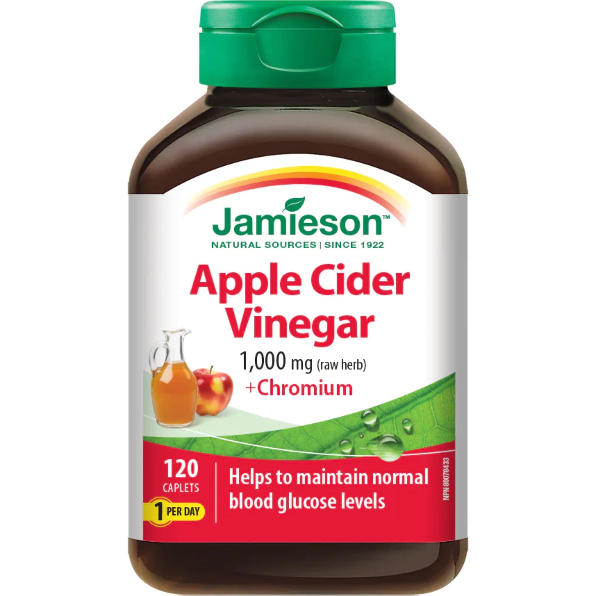 Jamieson Apple Cider Vinegar 1,000mg with Chromium, Caplets
