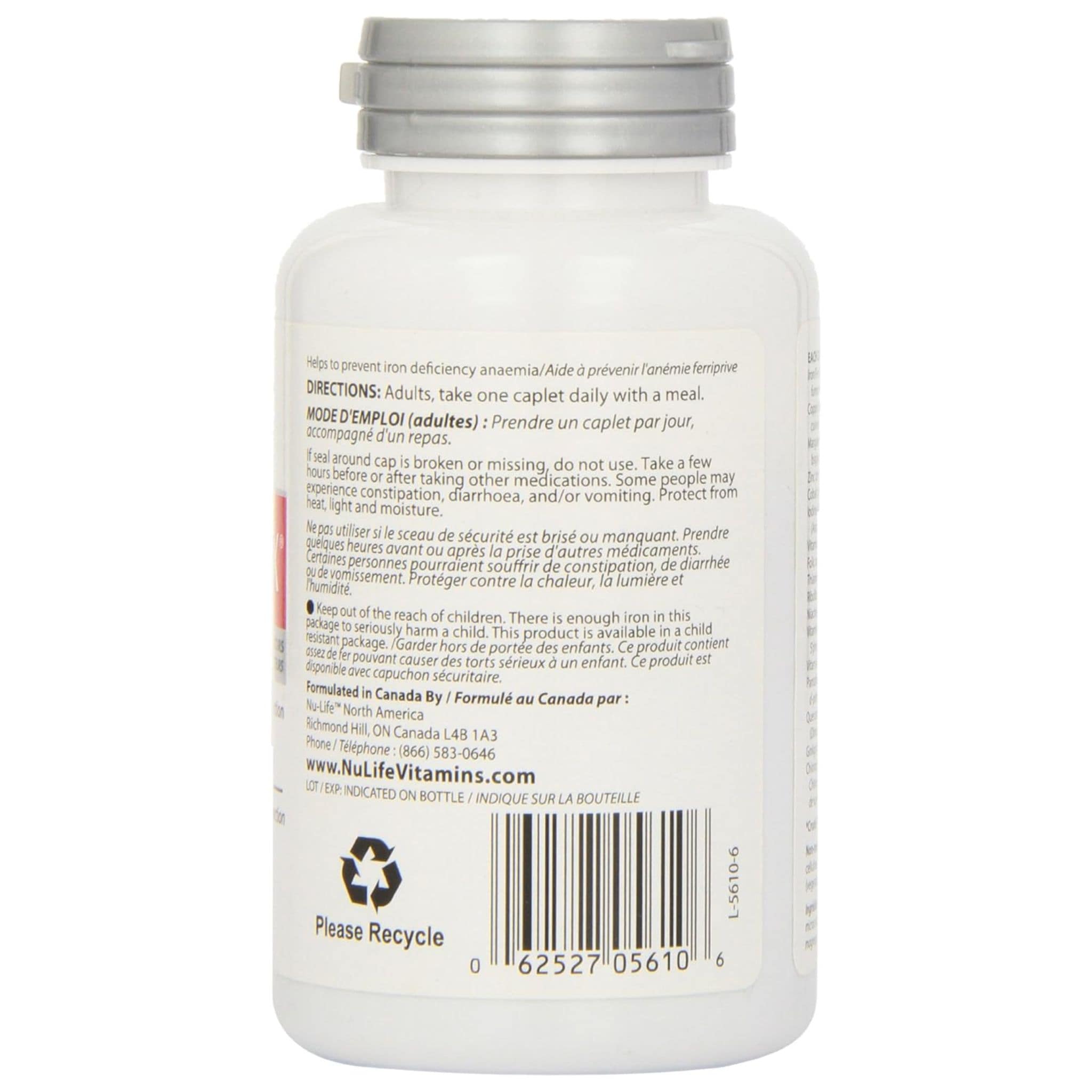 Nu-Life Hemoplex Iron Pills, 45mg Iron with Multi-Mineral and Vitamin