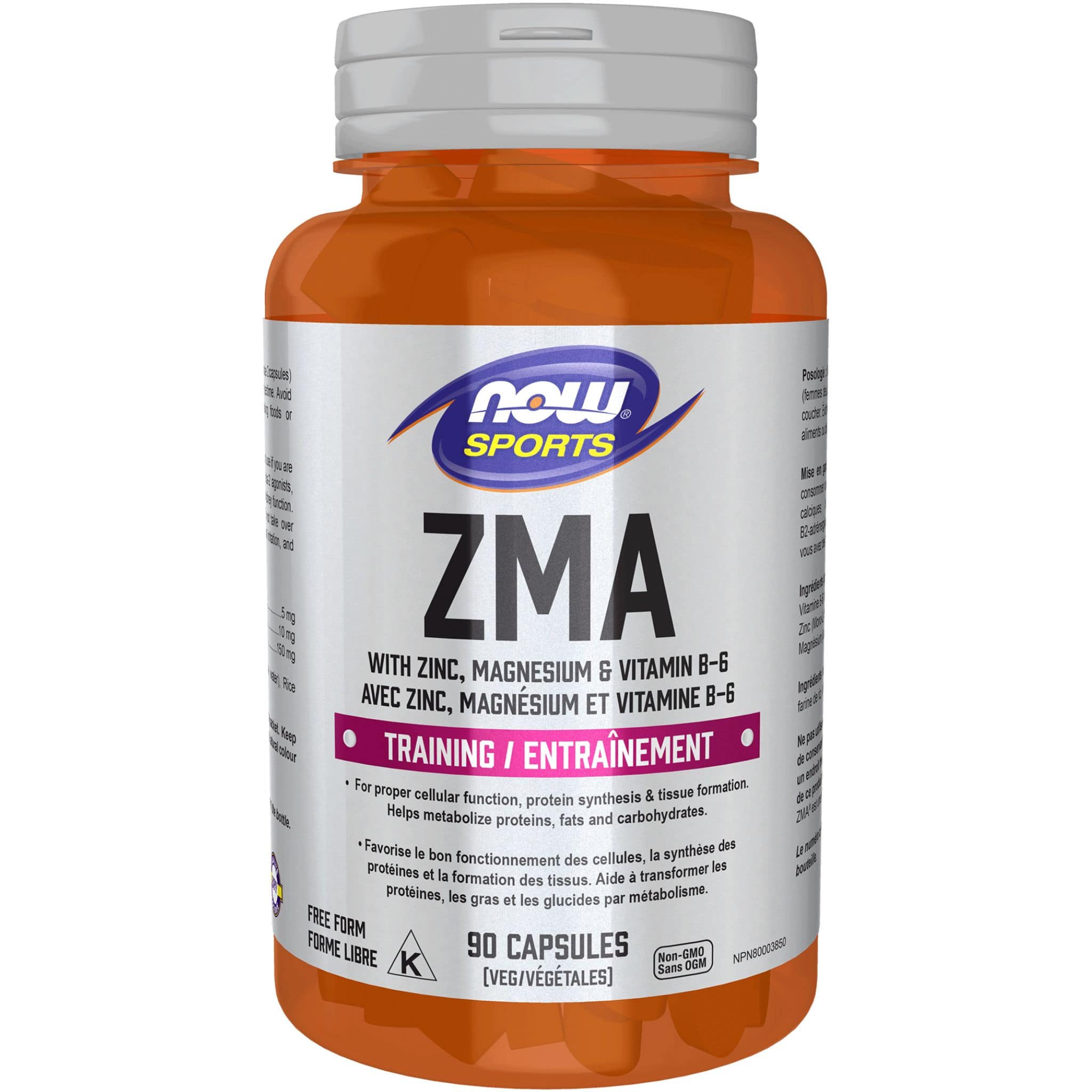 NOW ZMA (800mg) with Zinc, Magnesium & Vitamin B6, 90 Capsules