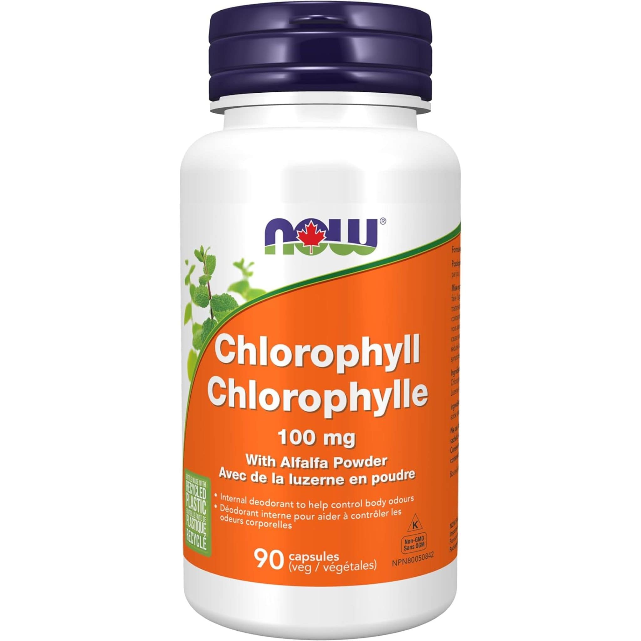 NOW Chlorophyll with Alfalfa, 100mg, 90 Capsules