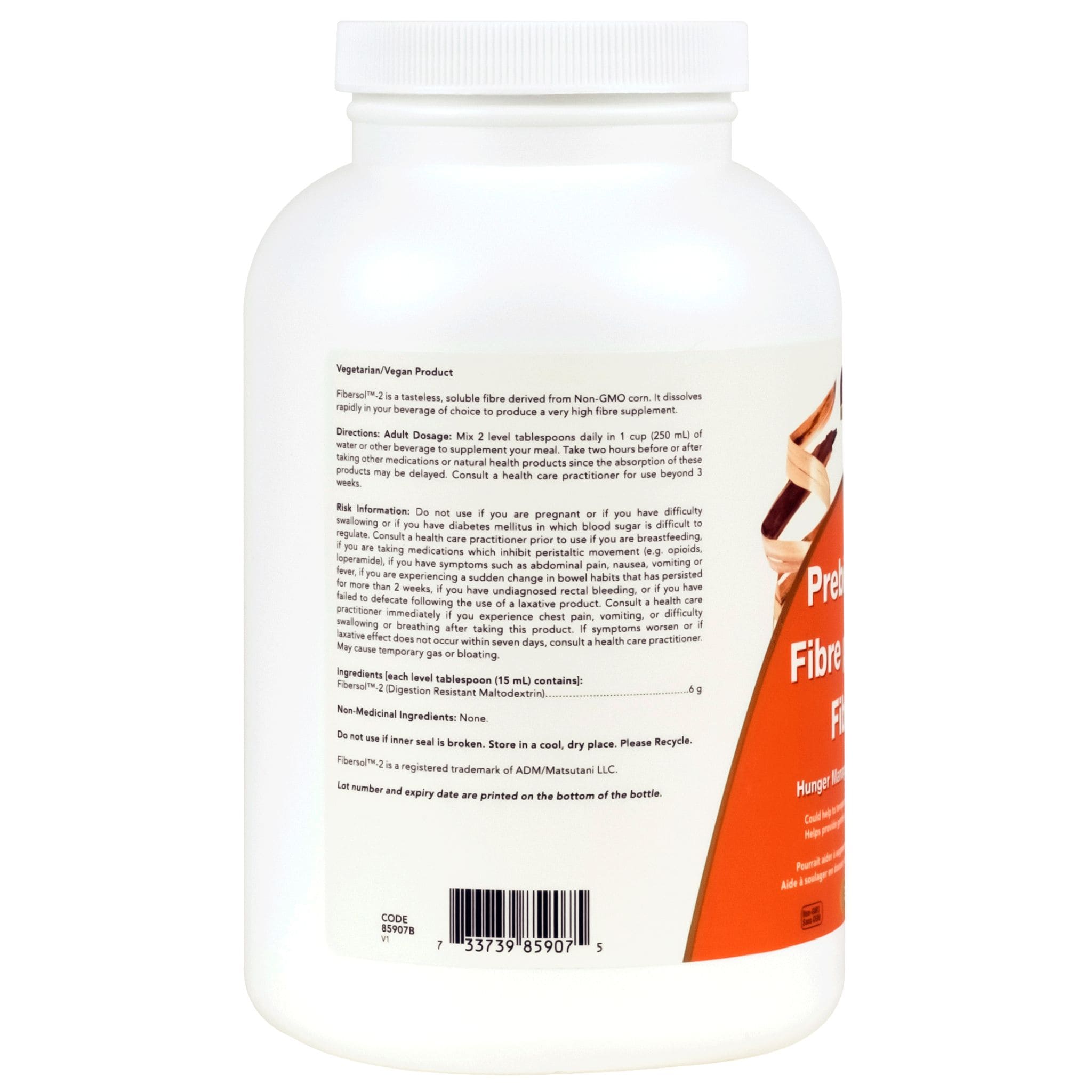 NOW Prebiotic Fibre with Fibersol-2 Hunger Management Powder, 340g