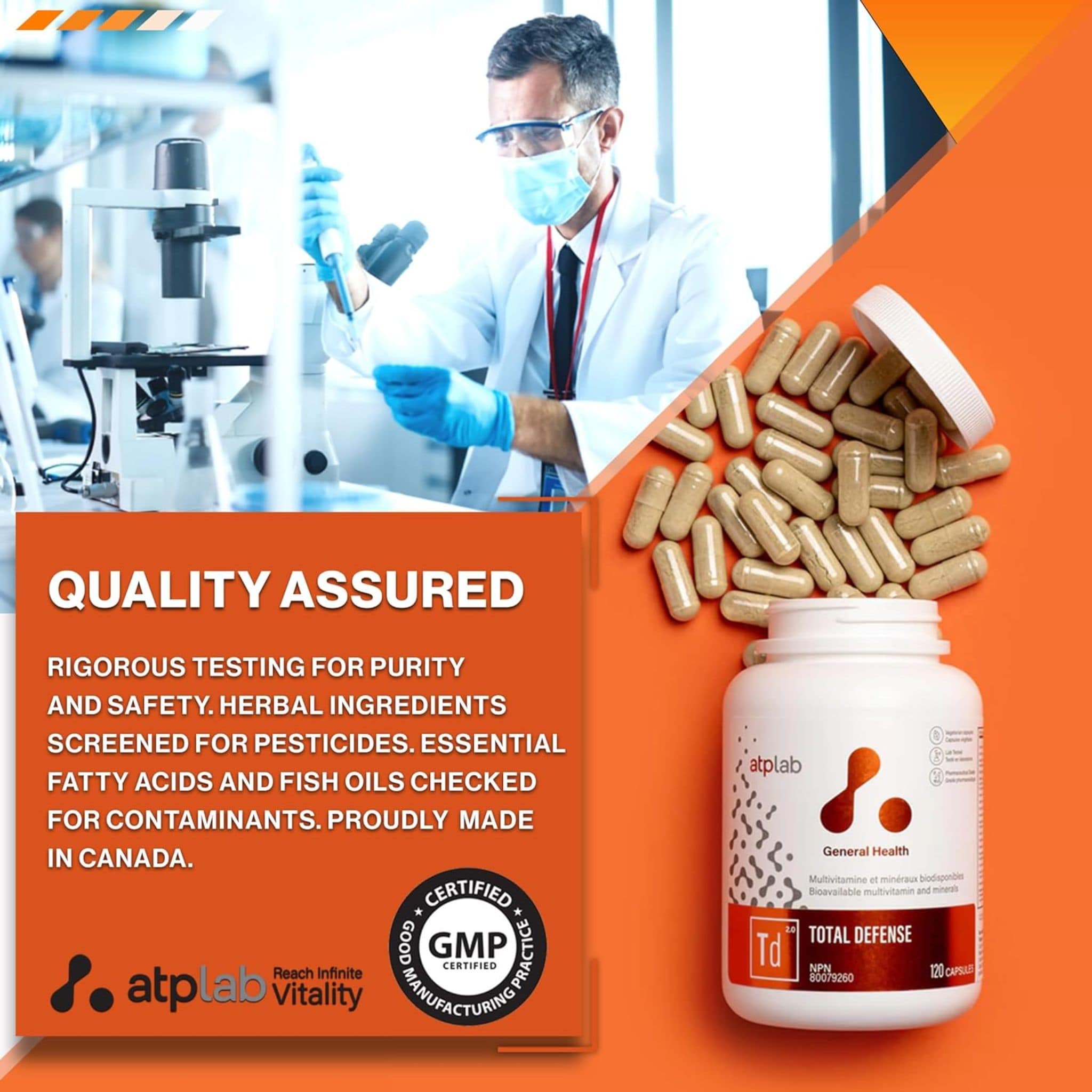 ATP Lab Total Defense, 120 Vegetable Capsules