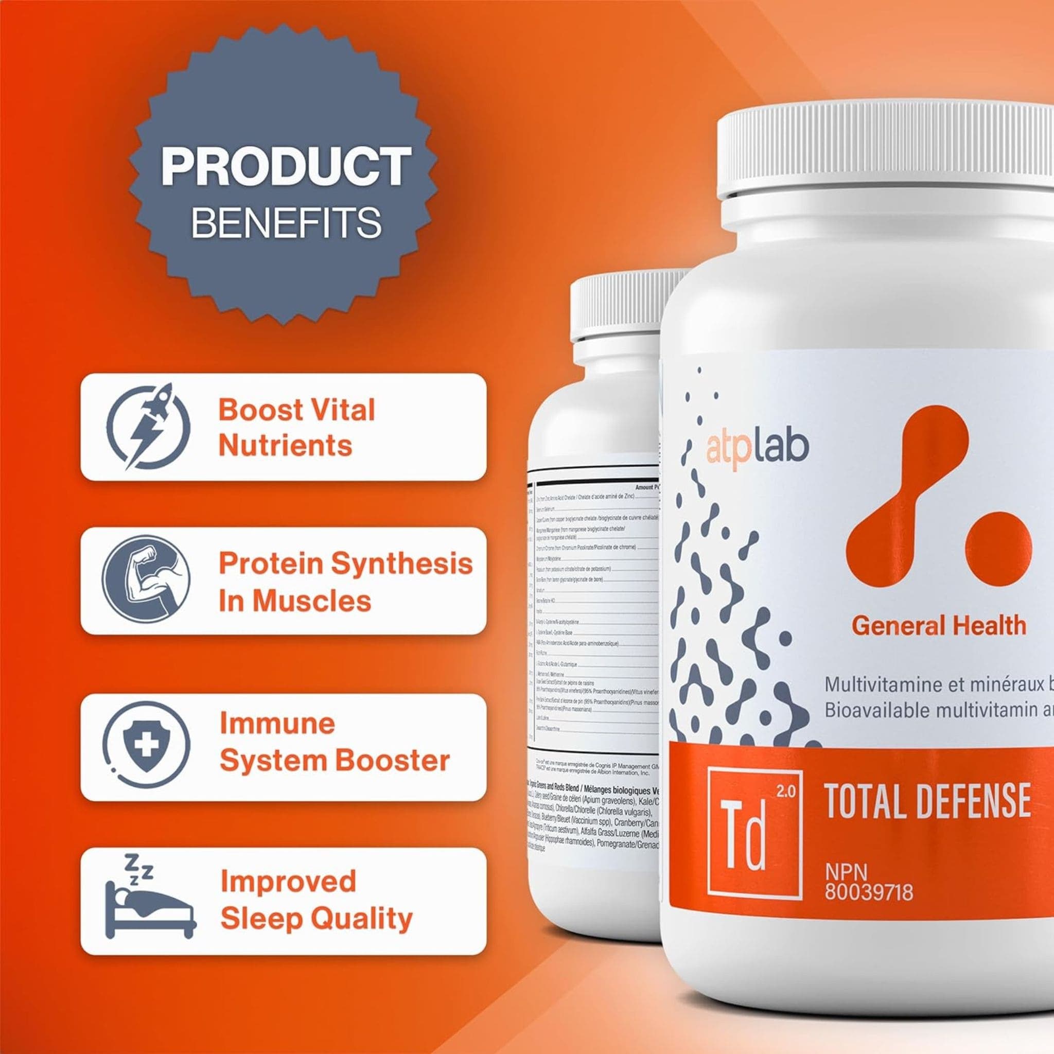 ATP Lab Total Defense, 120 Vegetable Capsules