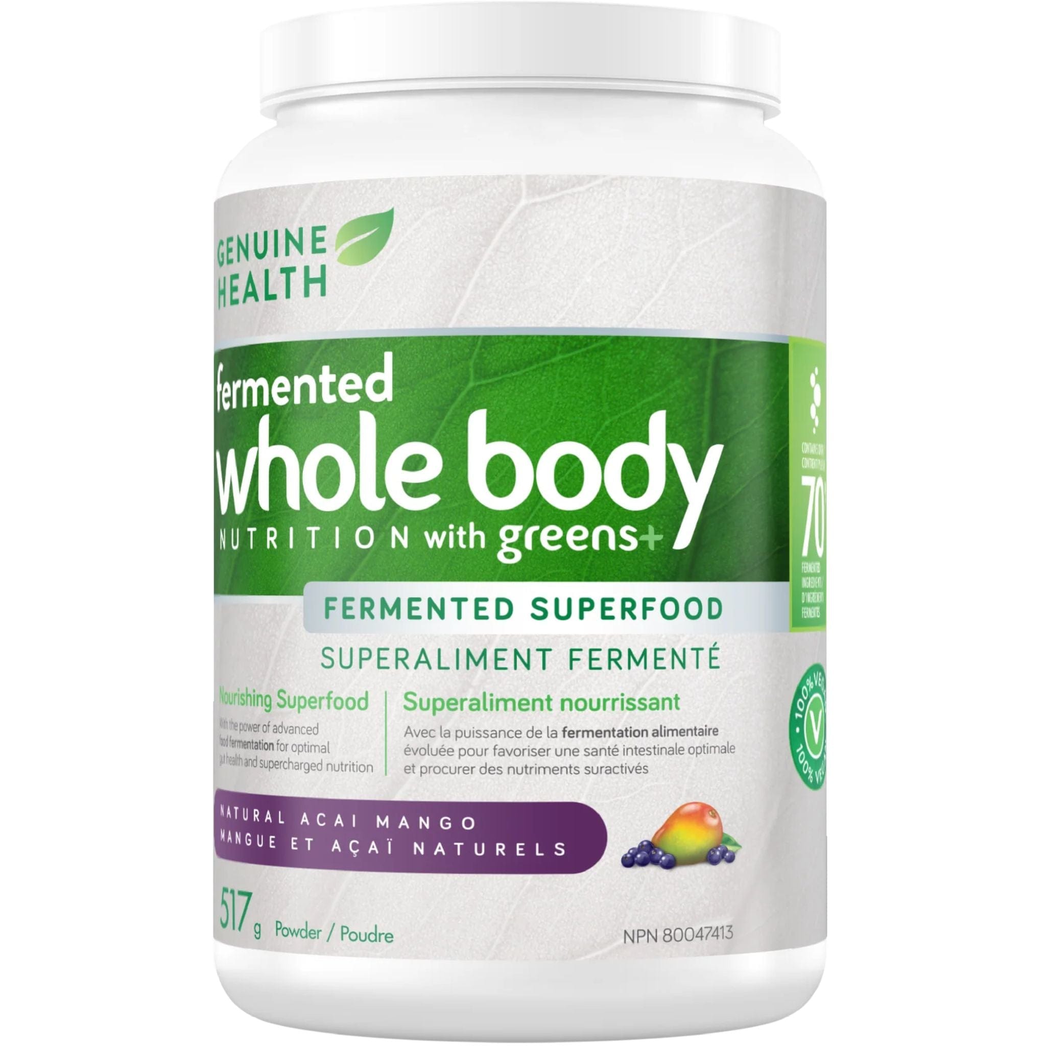 Genuine Health Greens+ Fermented Whole Body Nutrition