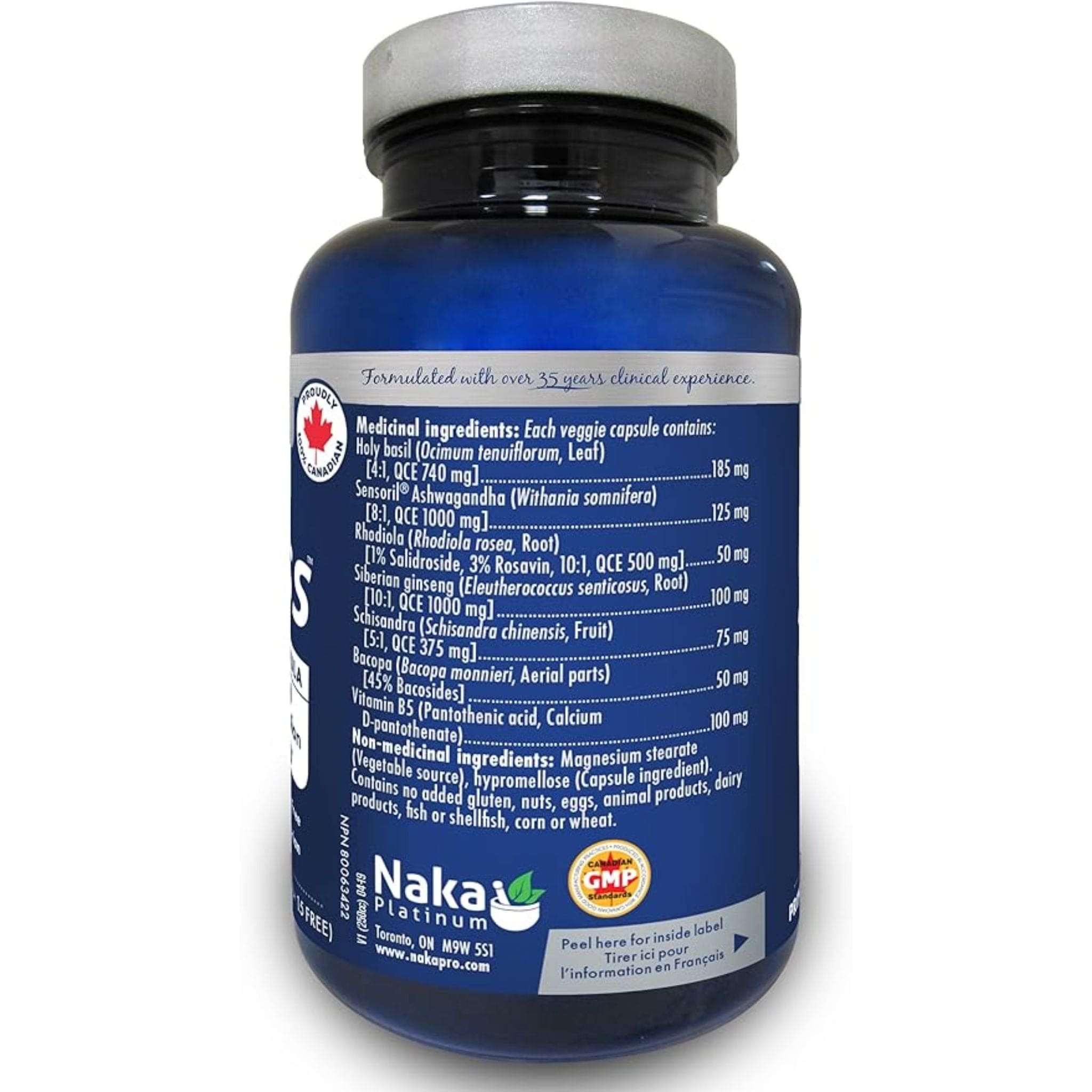 Naka Platinum Pro Stress, Adatogenic Formula, 75 Vegetable Capsules ...