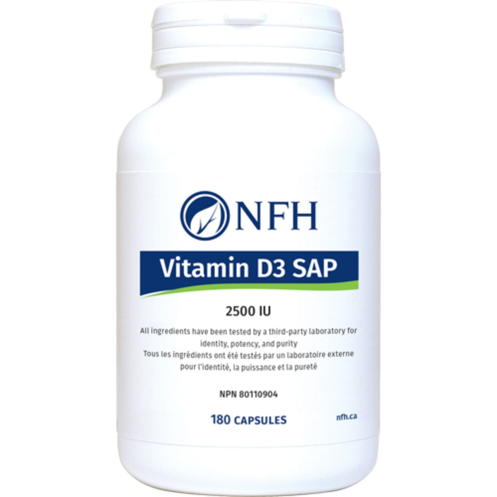 NFH Vitamin D3 SAP 2500IU, 180 Capsules – Vitamart.ca