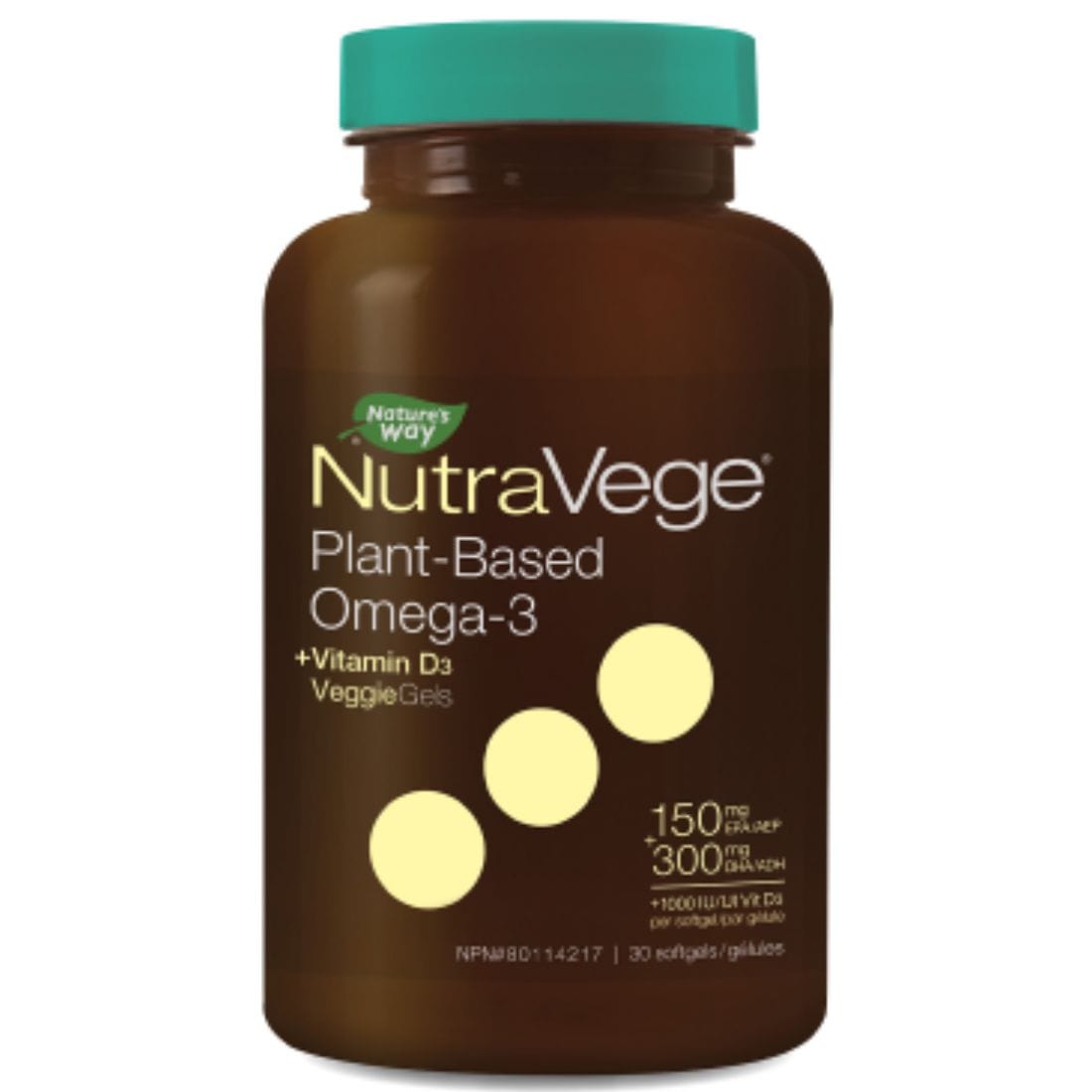 NutraSea NutraVege Omega-3 +D, 30 Softgels