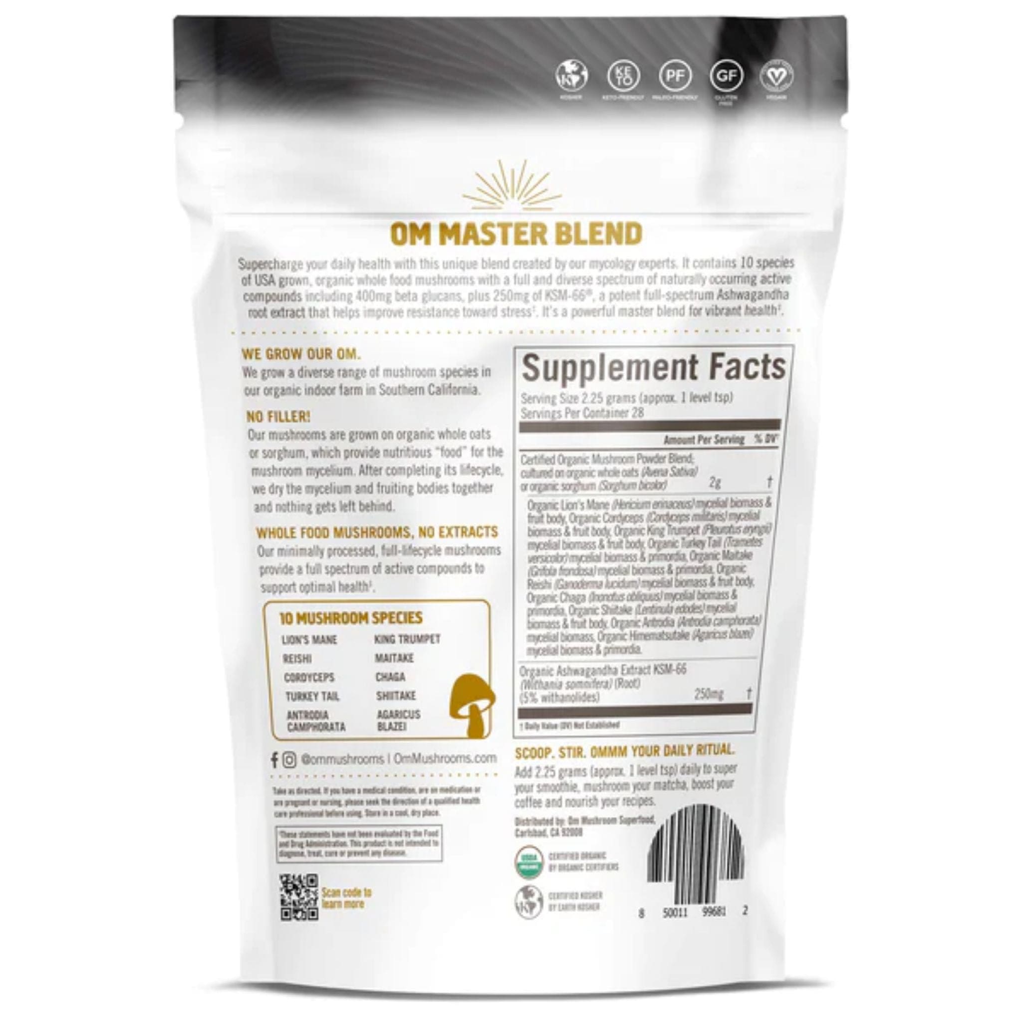 OM Mushroom Organic Master Blend Mushroom Powder, 54g Canada