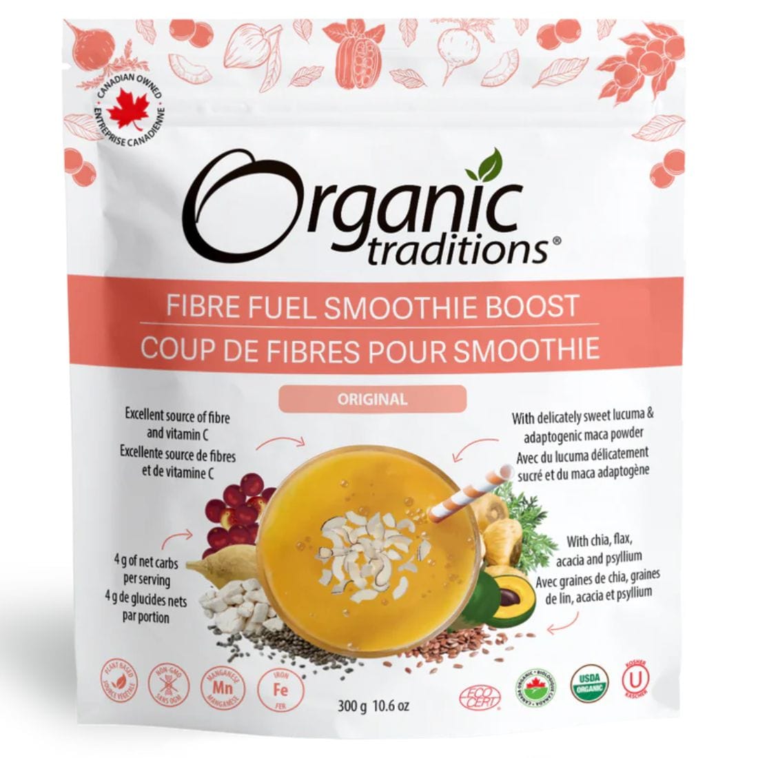 Organic Traditions Fibre Fuel Smoothie Boost, Original, 300g – Vitamart.ca