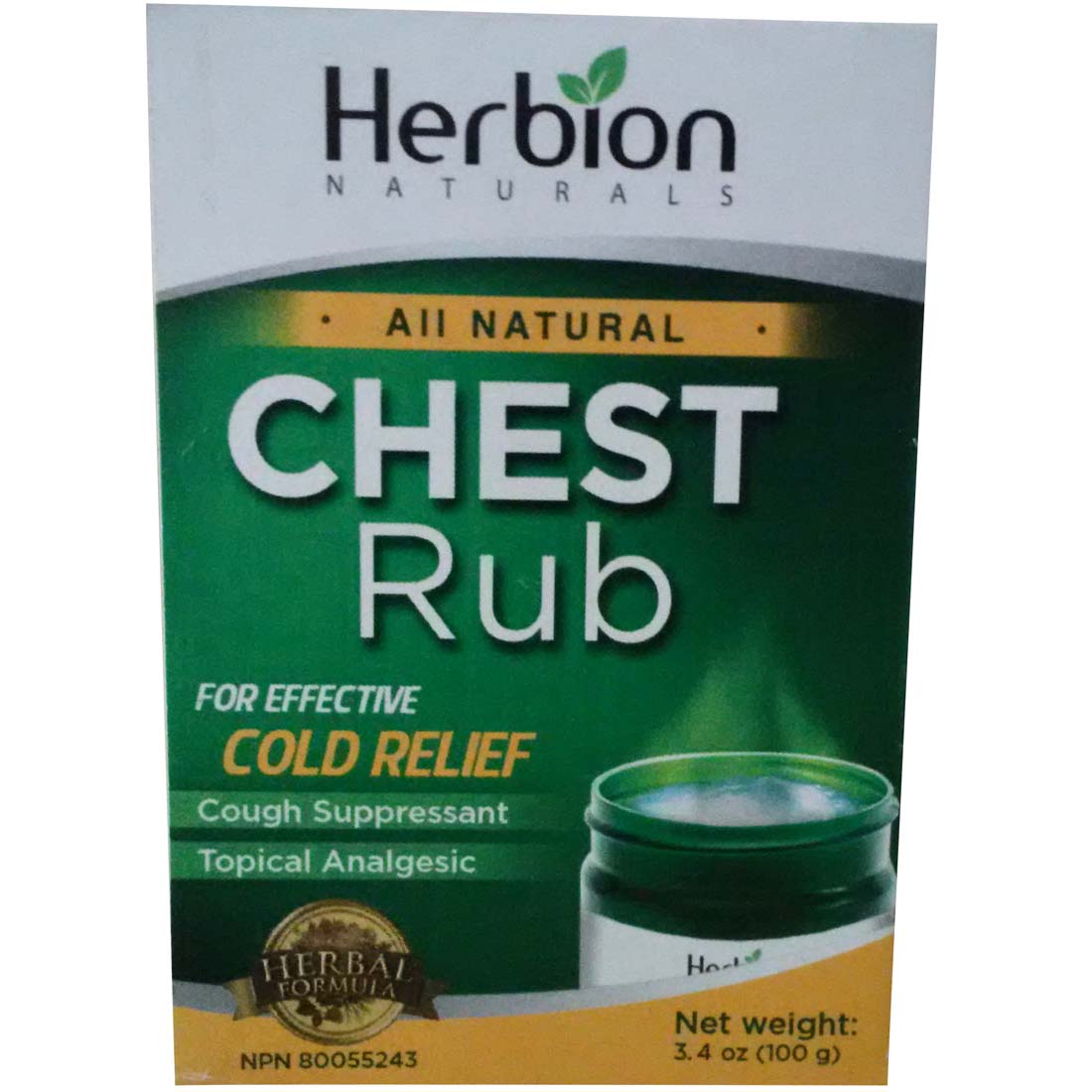Herbion All Natural Chest Rub for Cough & Cold Relief, 100g – Vitamart.ca