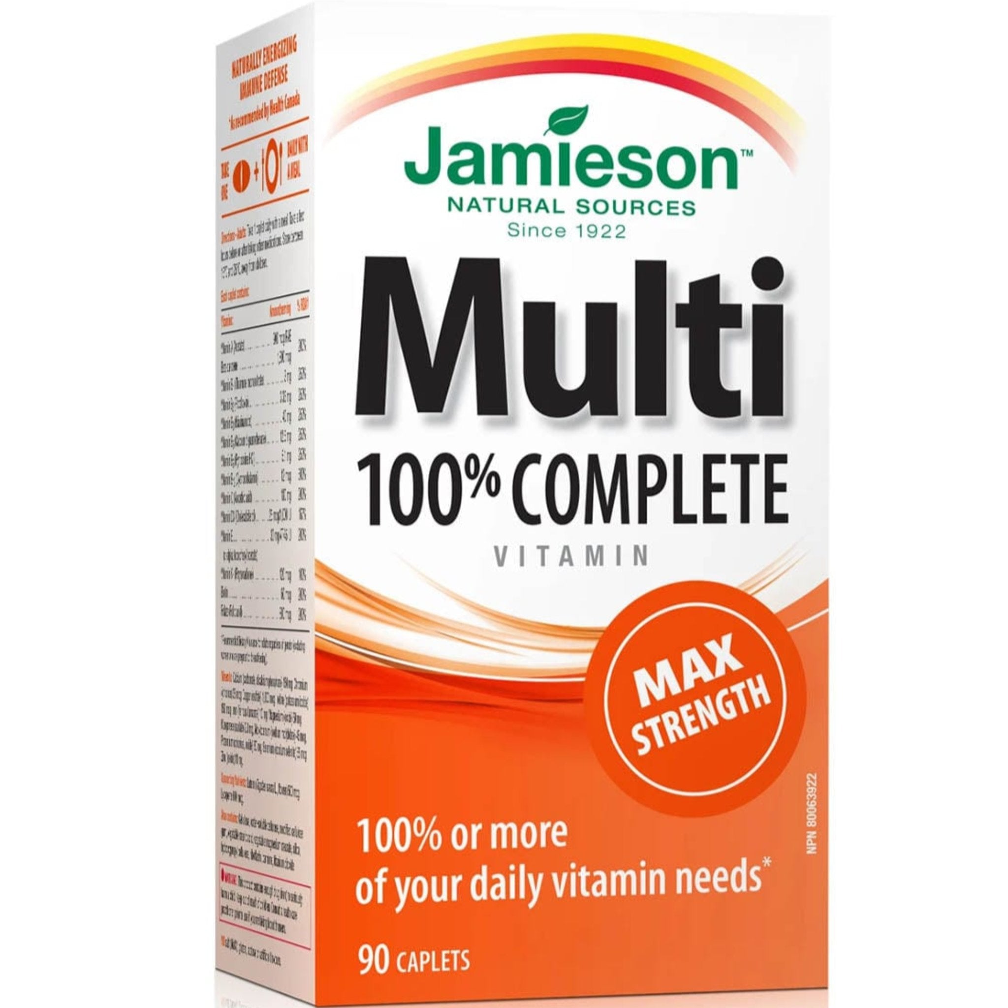 Jamieson 100% Complete Multivitamin Max Strength Caplets