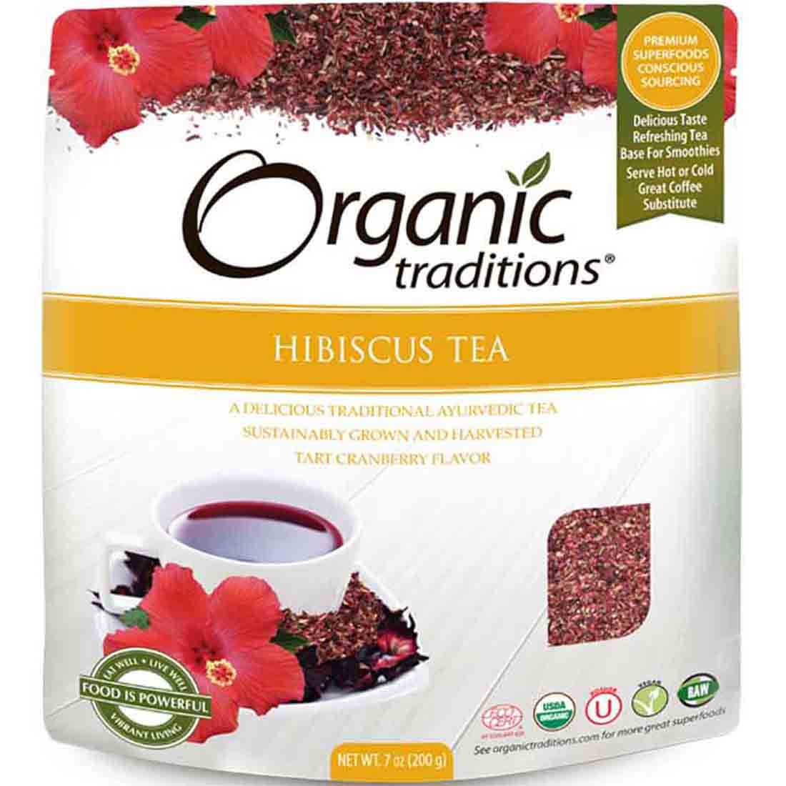 Organic Traditions Hibiscus Tea Cut, 200g – Vitamart.ca