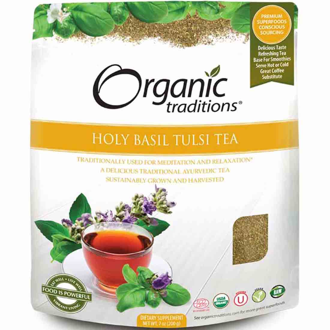 Organic Traditions Holy Basil (Tulsi) Tea Cut, 200g – Vitamart.ca
