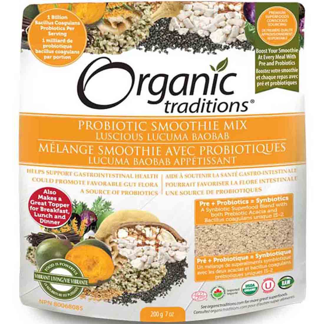 Organic Traditions Probiotic Smoothie Mix, 200g