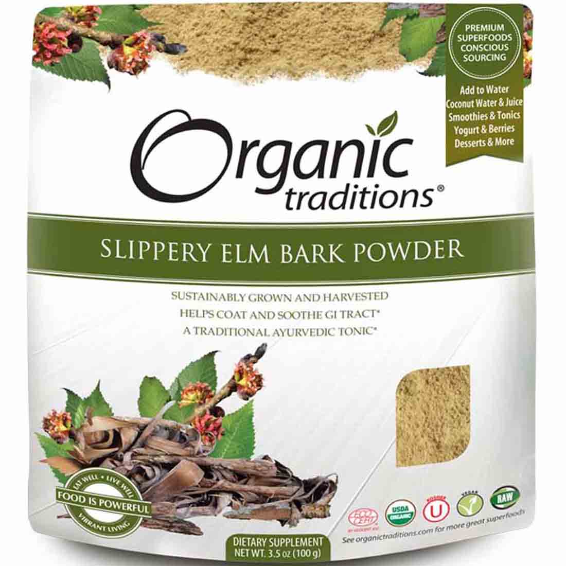 Organic Traditions Slippery Elm Bark Powder, 200g – Vitamart.ca