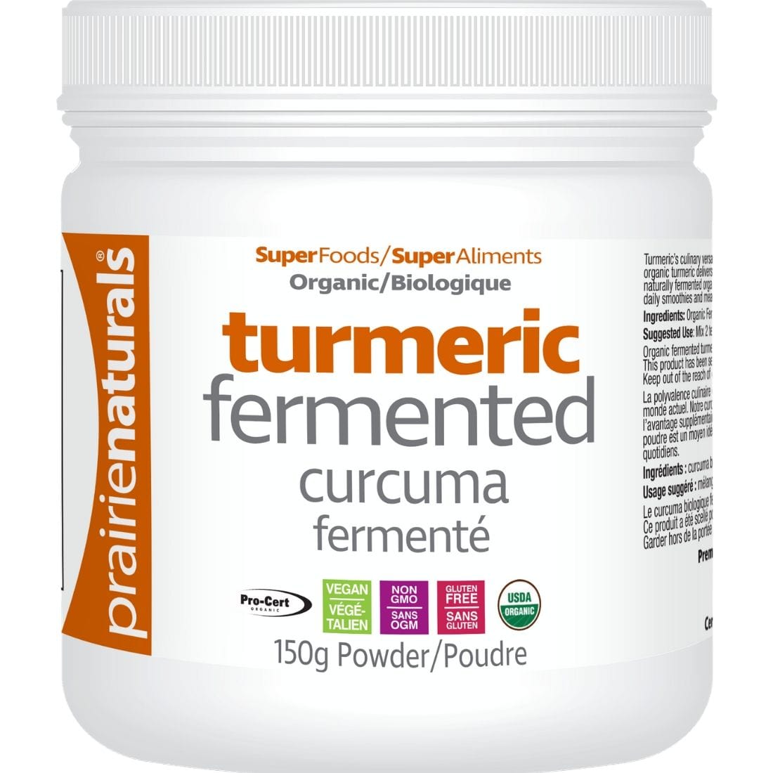 Prairie Naturals Organic Fermented Turmeric Powder, 150g