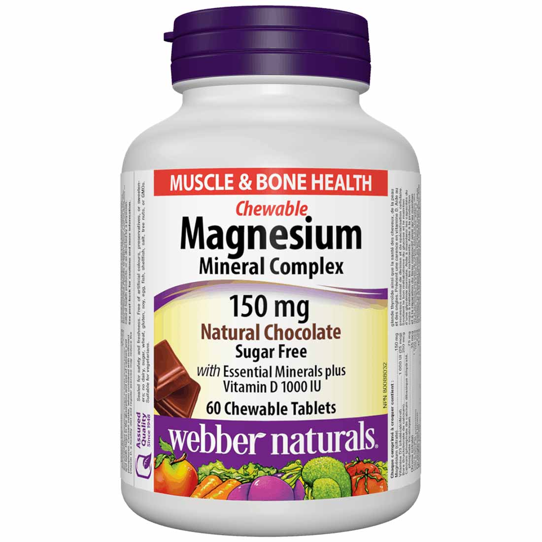 Webber Naturals Chewable Magnesium Mineral Complex, 60 Chewable Tablet