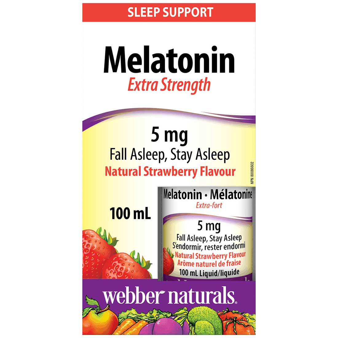 Webber Naturals Liquid Melatonin 5mg, Extra Strength, 100ml – Vitamart.ca