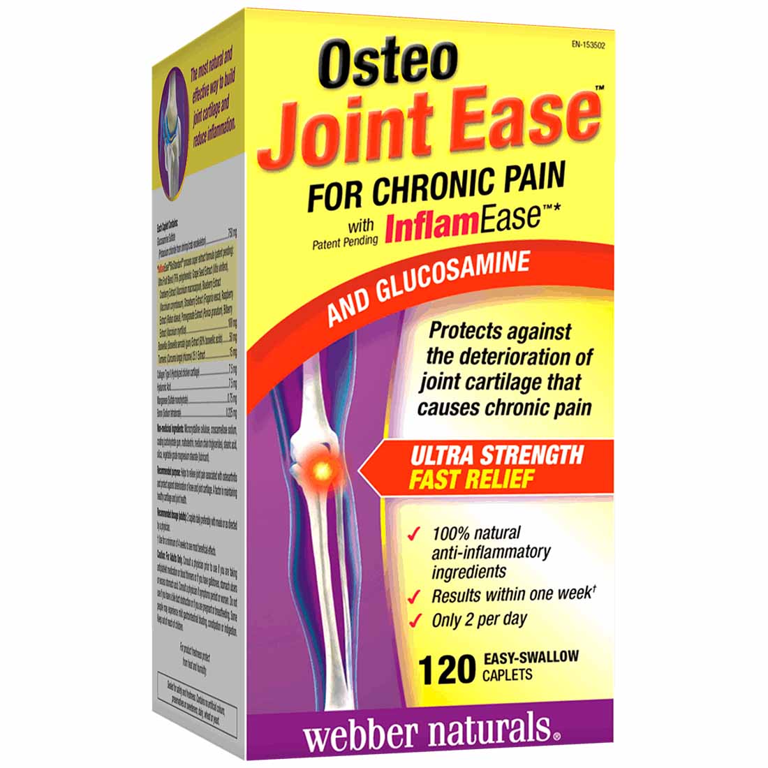 Webber Naturals Osteo Joint Ease with InflamEase and Glucosamine, 120 ...
