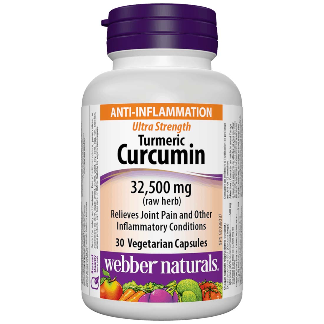 Webber Naturals Turmeric Curcumin, Ultra Strength 32,500mg, 30 Vegetab