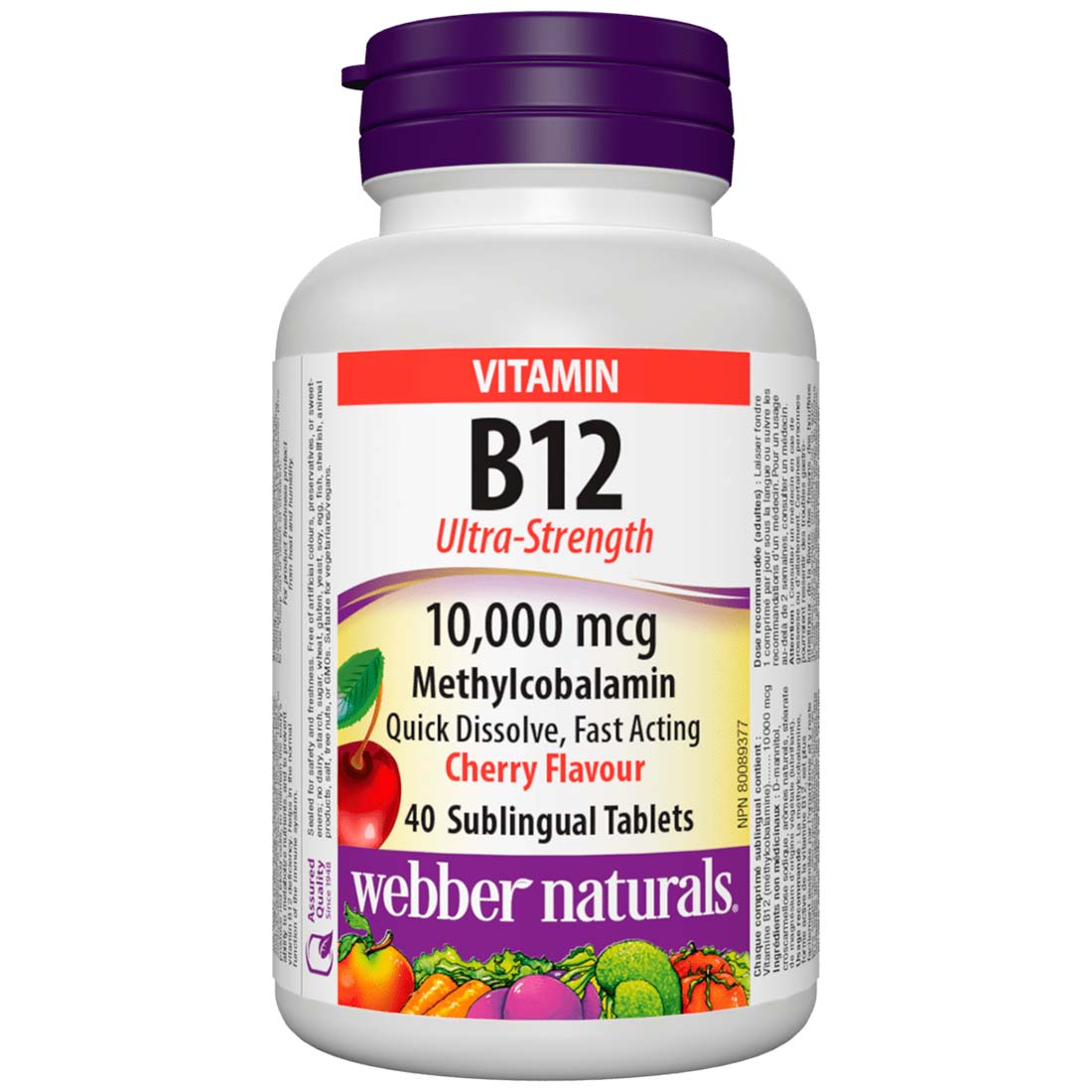 Webber Naturals Vitamin B12 Ultra Strength 10,000mcg, 40 Sublingual Ta – Vitamart.ca