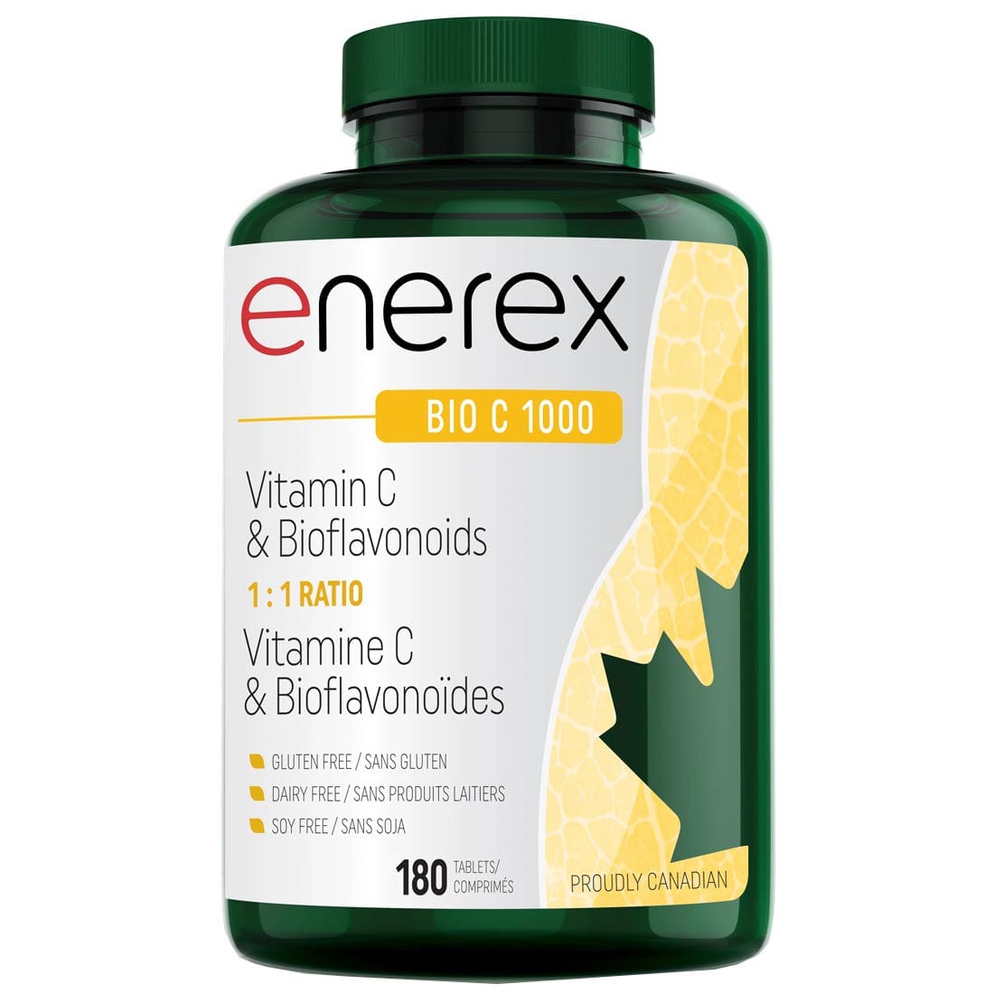 Enerex Bio C 1000, Vitamin C and Citrus Bioflavonoids 1:1 Ratio, 180 T