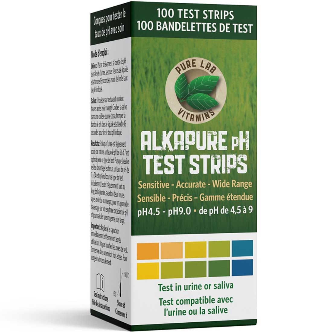 Pure Lab Vitamins AlkaPure pH Test Strips, 100 Test Strips – Vitamart.ca