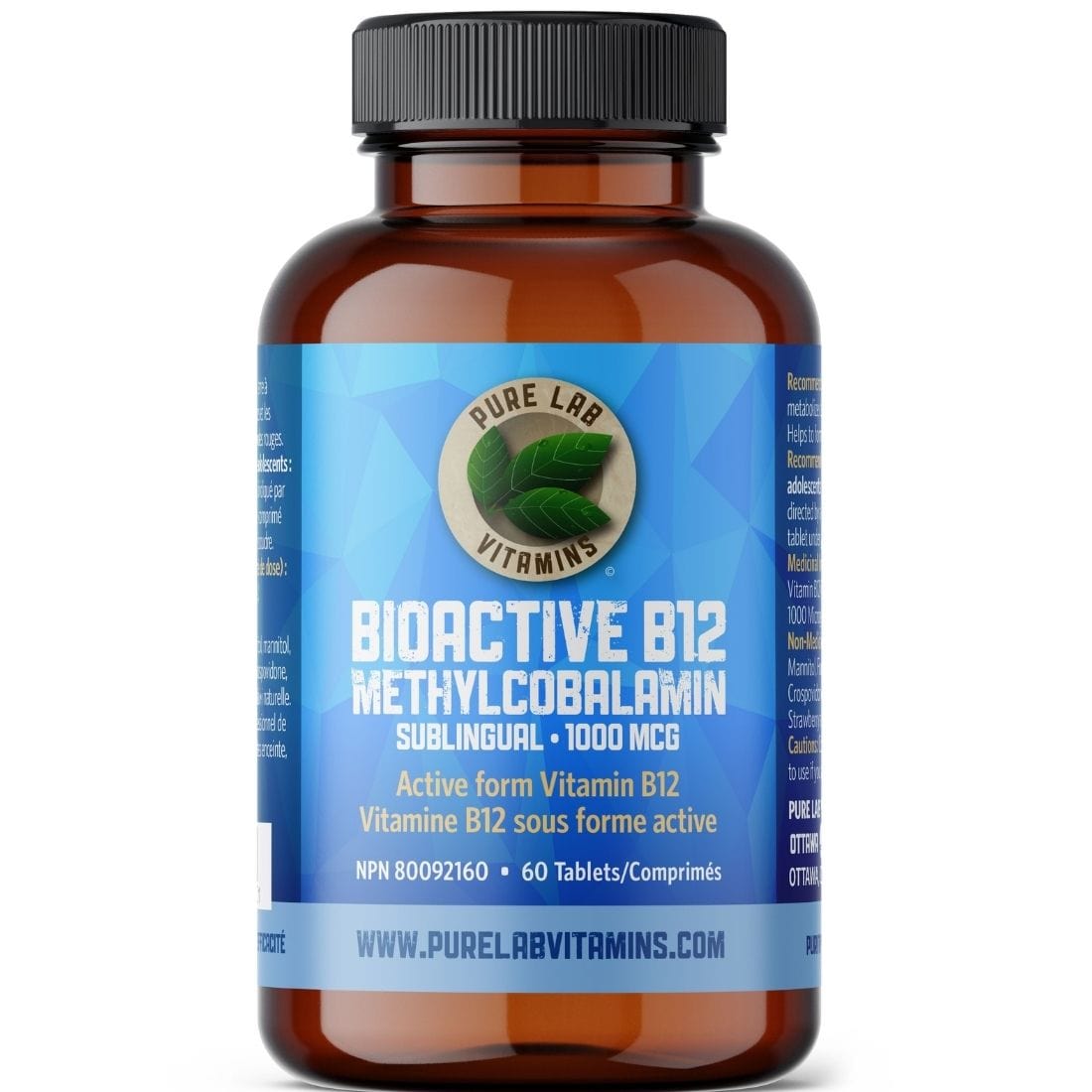 Pure Lab Vitamins Bioactive B12 1000mcg Sublingual, 60 Tablets – Vitamart.ca