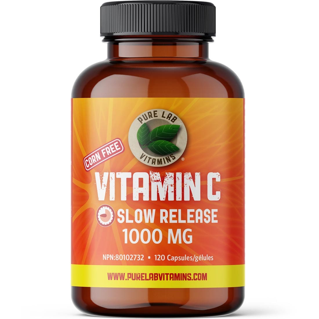 Pure Lab Vitamins Vitamin C 1000mg Slow Release, 120 Capsules – Vitamart.ca