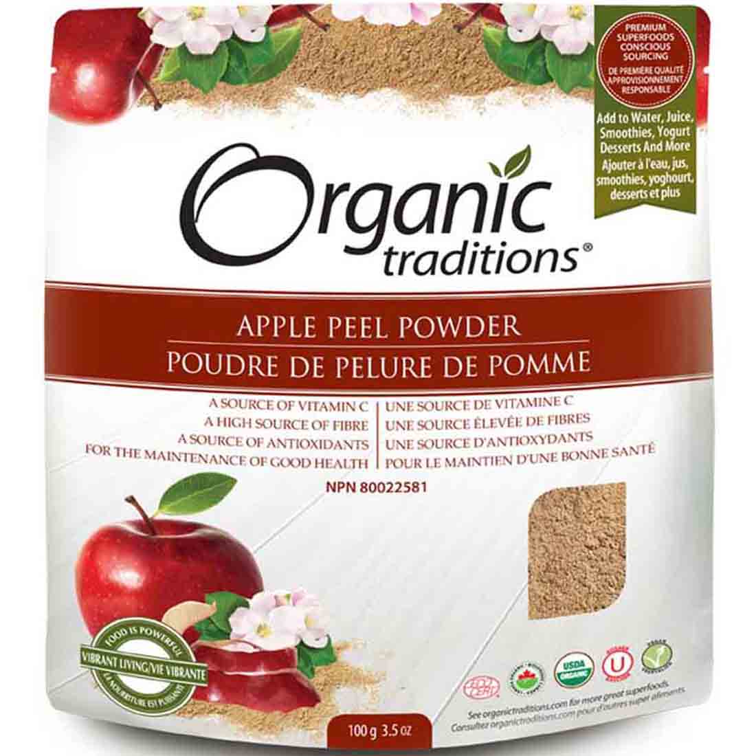 Organic Traditions Apple Peel Powder, 100g – Vitamart.ca