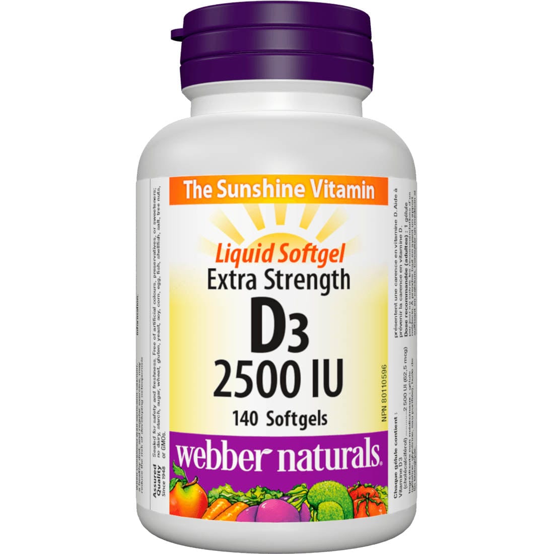 Webber Naturals Extra Strength Vitamin D3 2500IU, 140 Softgels